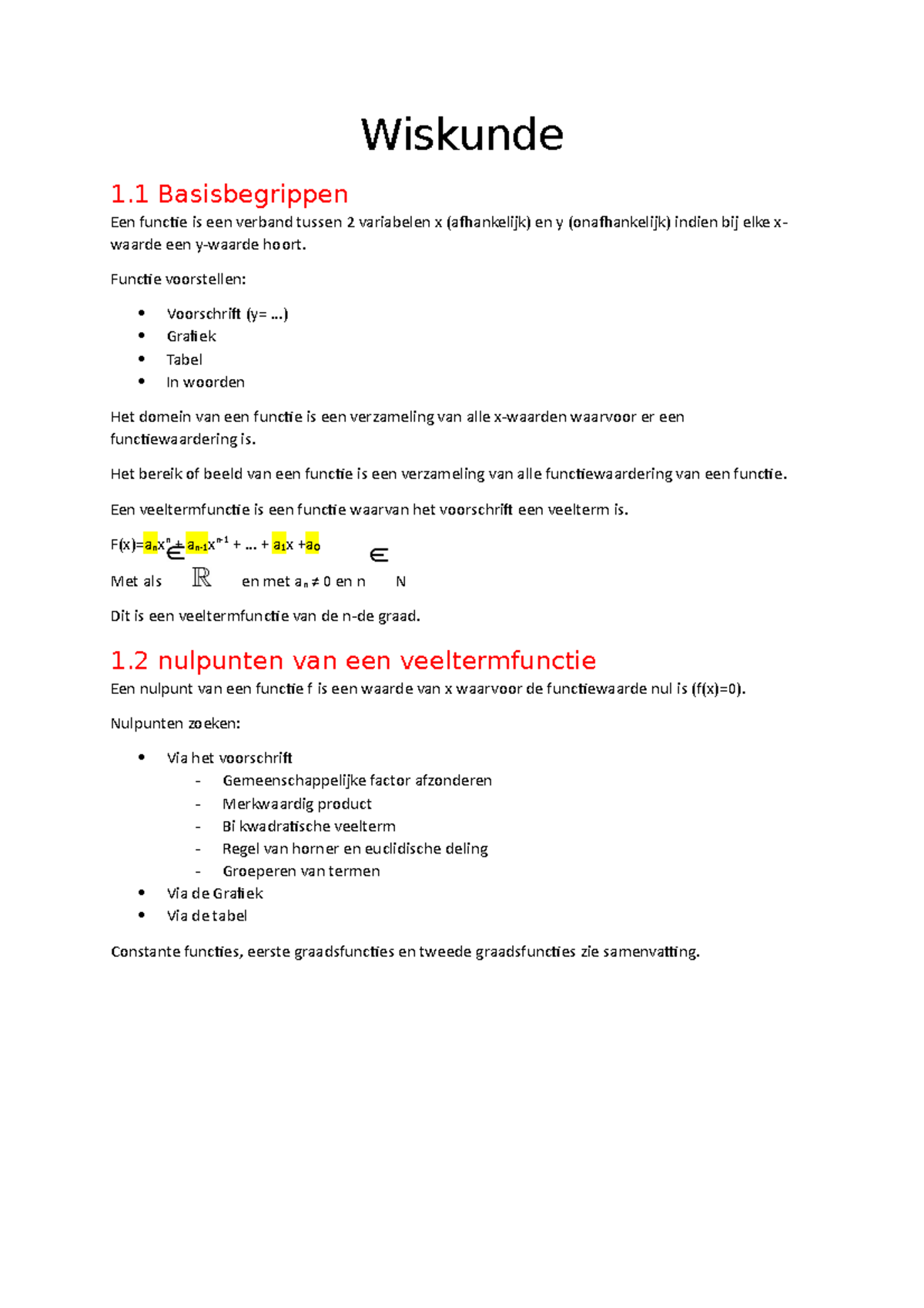 hoofdstuk 1 delta nova 5de middelbaar - Wiskunde 1 Basisbegrippen Een ...