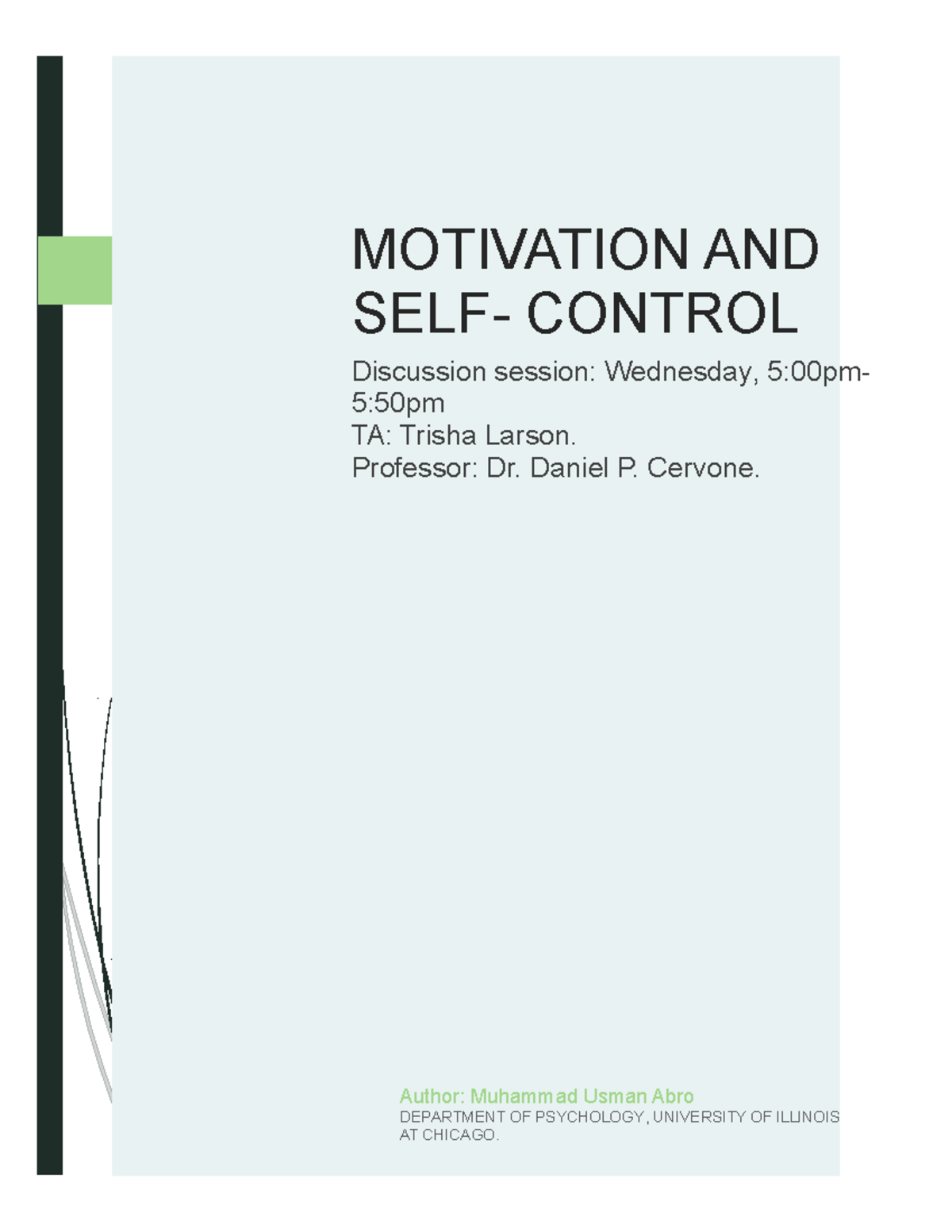 APSP paper 2 (Assigned scientific Paper) - 10/30/ Author: Muhammad ...