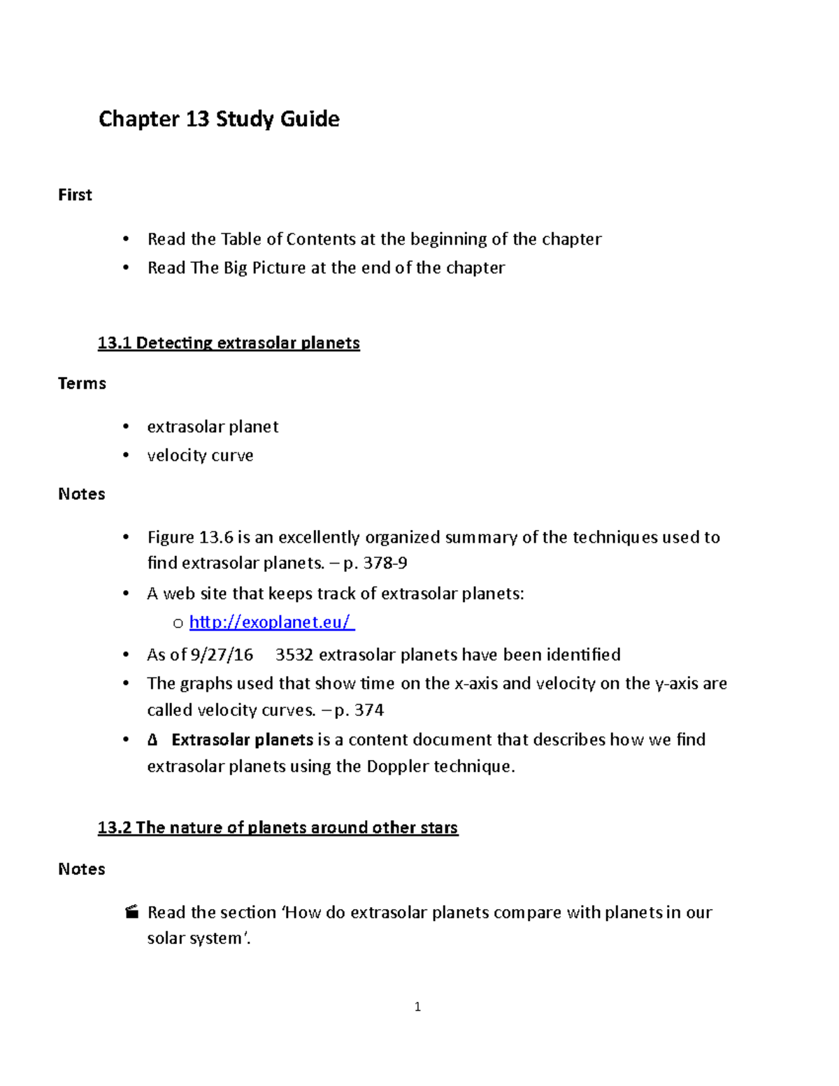Nats - Chapter 13 Study Guide - Extrasolar Objects and Systems ...