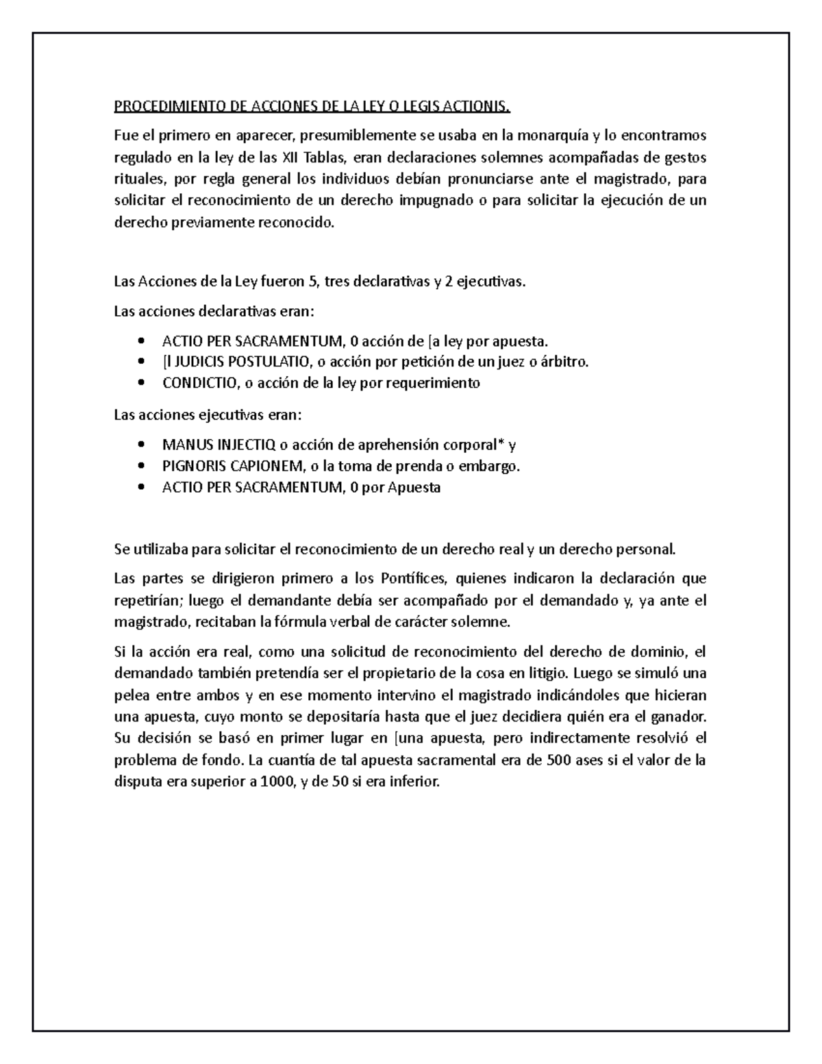 Tarea DE Romano 999 - NO PUEDO - PROCEDIMIENTO DE ACCIONES DE LA LEY O ...