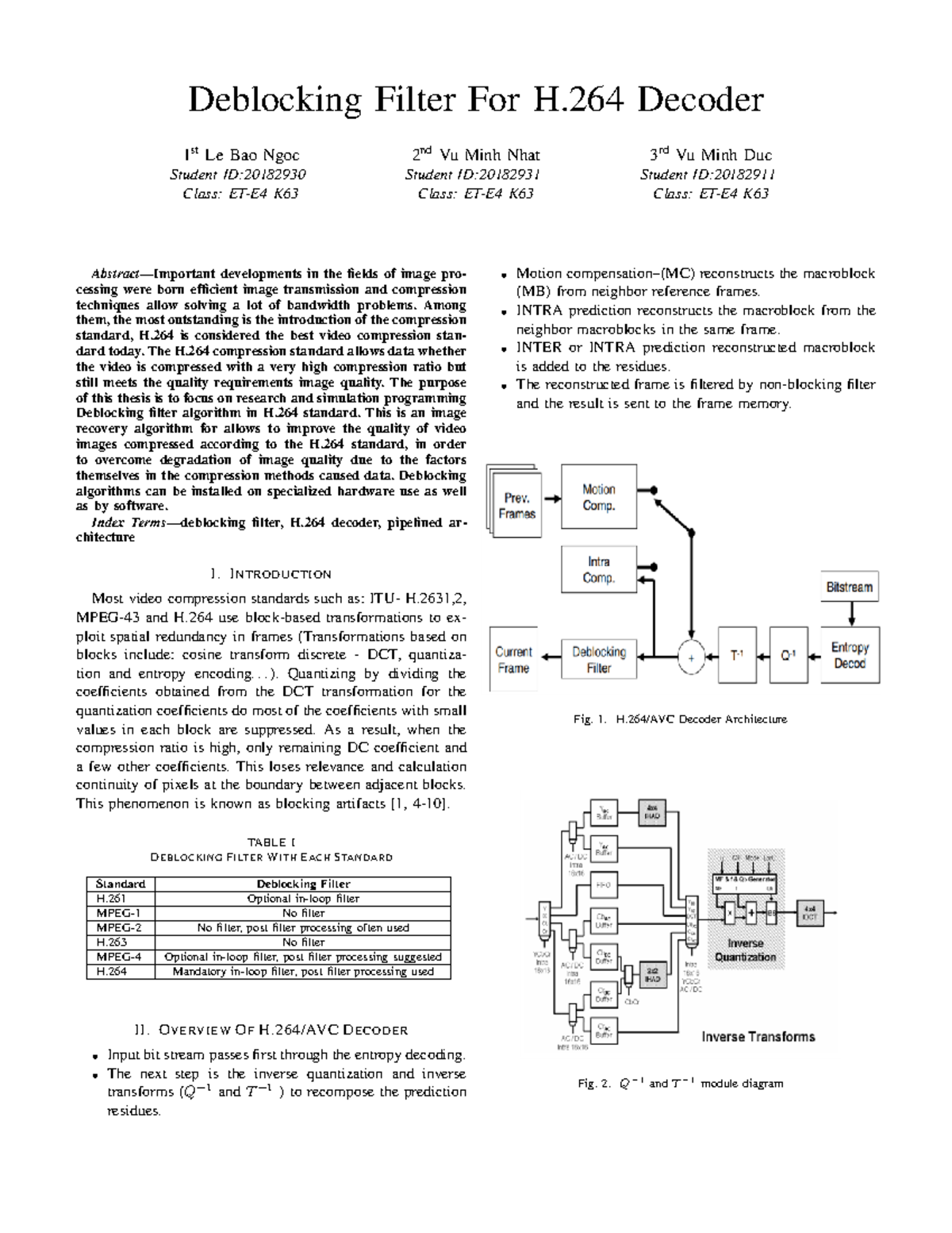 Non Blocking Filter Design And Improve - Deblocking Filter For H ...