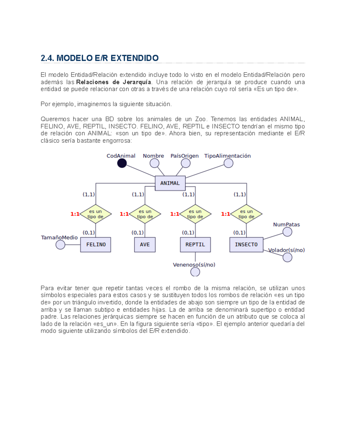 Investigacion 6 - Entrega - 2. MODELO E/R EXTENDIDO El modelo Entidad/Relación extendido incluye ...