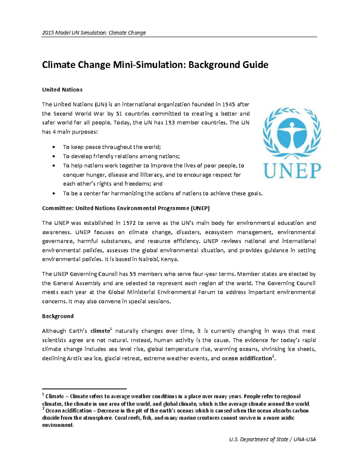 Climate Change BG - Summary biology - Climate Change Mini-Simulation ...