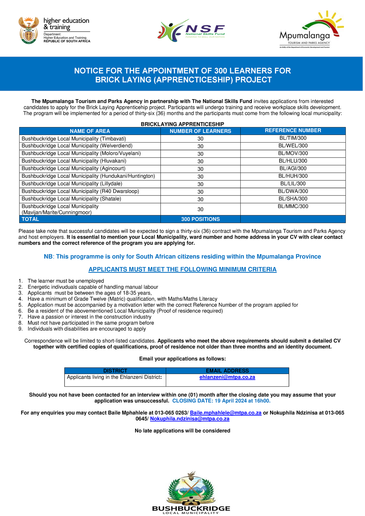 Advert-Bushbuckridge-Local-Municipality-Bricklaying-Apprenticeship ...