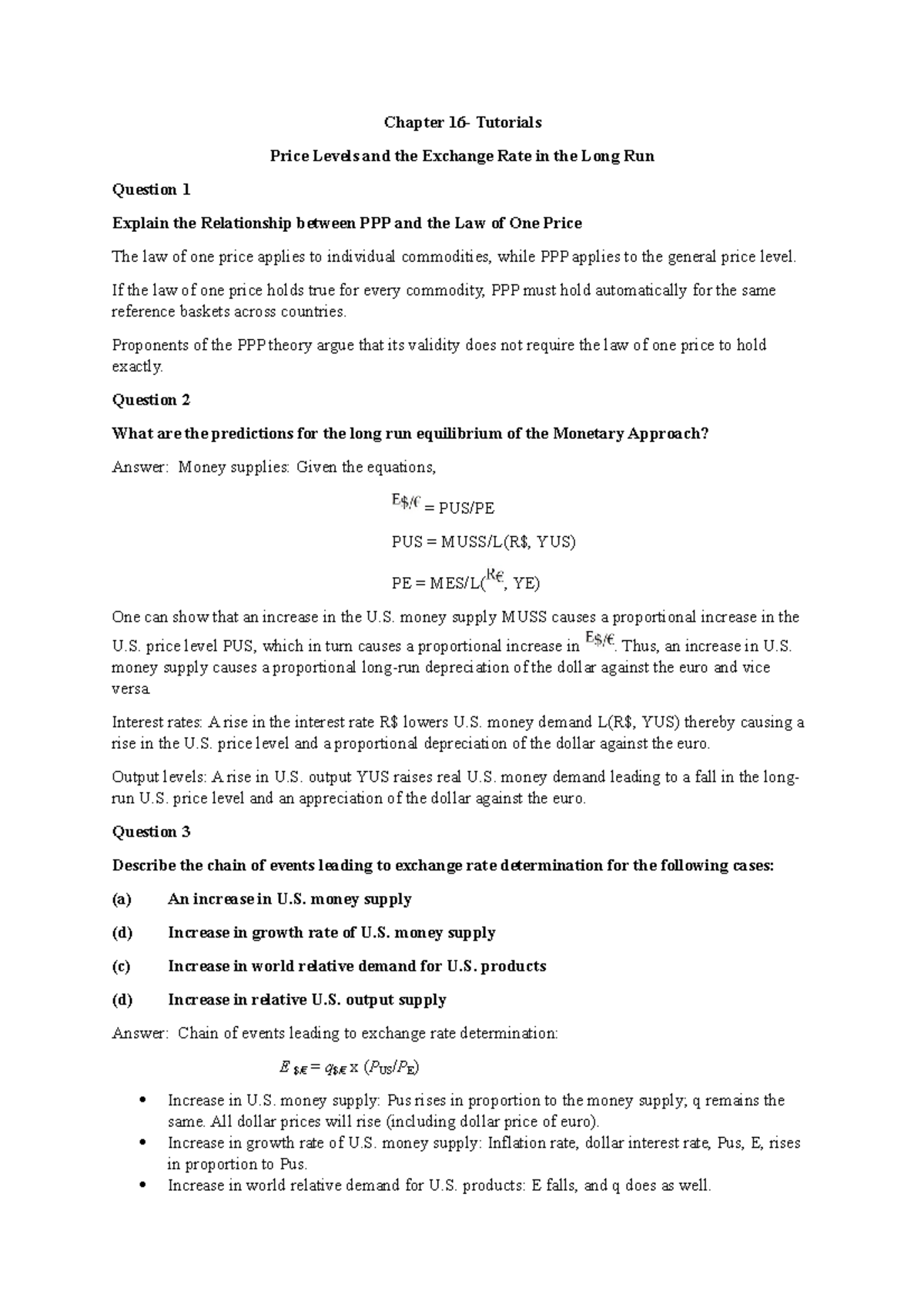 Chapter 16- MEMO - INTERNATIONAL FINANCE BY PAULKRUMAN - Chapter 16 ...