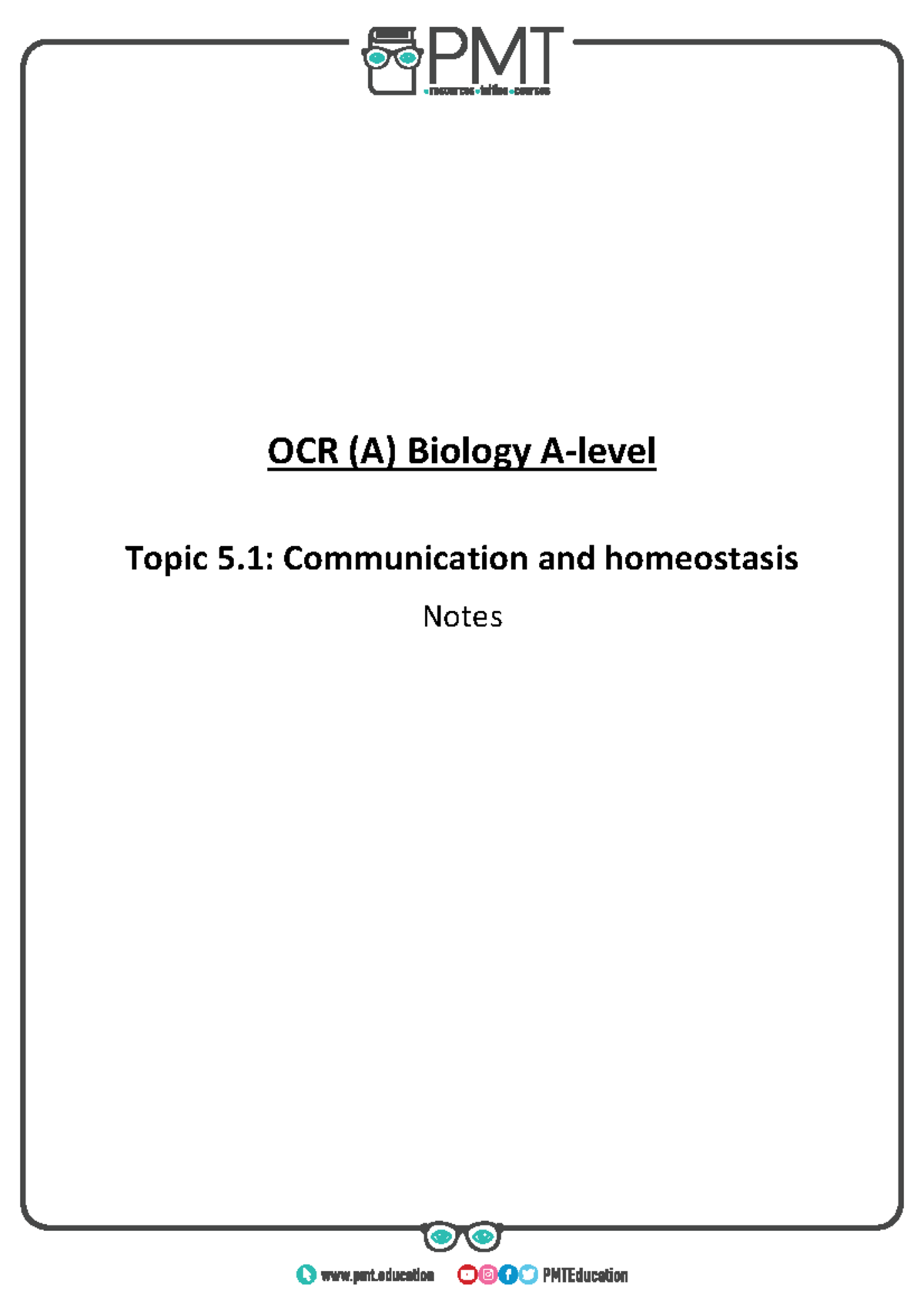 5.1. Communication and Homeostasis - OCR (A) Biology A-level Topic 5: Communication and ...
