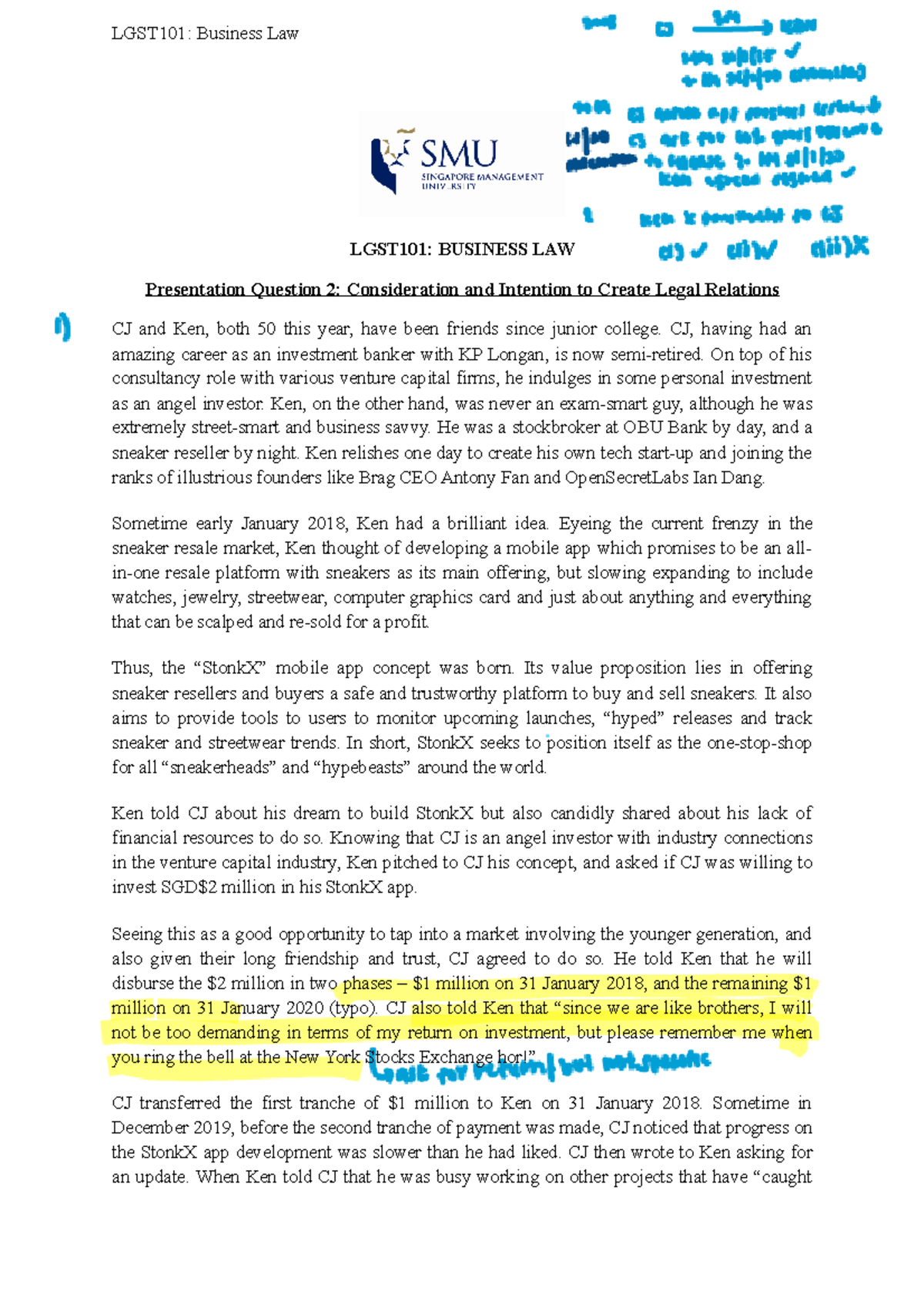 Presentation Question 2 - LGST101: BUSINESS LAW Presentation Question 2 ...