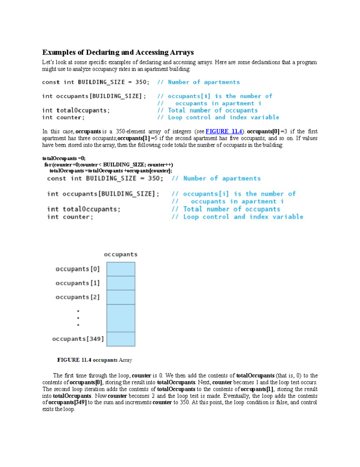 Comp218-11 - Comp218-11 - Examples of Declaring and Accessing Arrays Let’s look at some specific ...