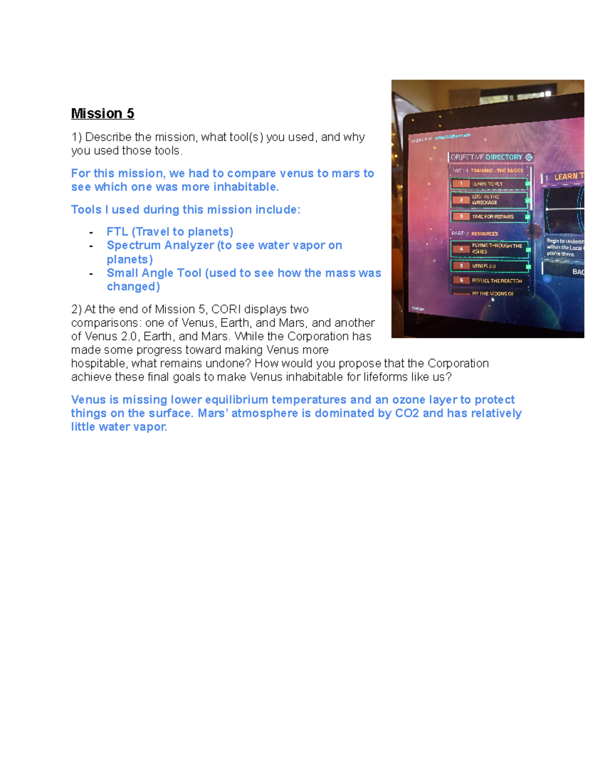 Mission 5 - Mission 5 Describe the mission, what tool(s) you used, and ...
