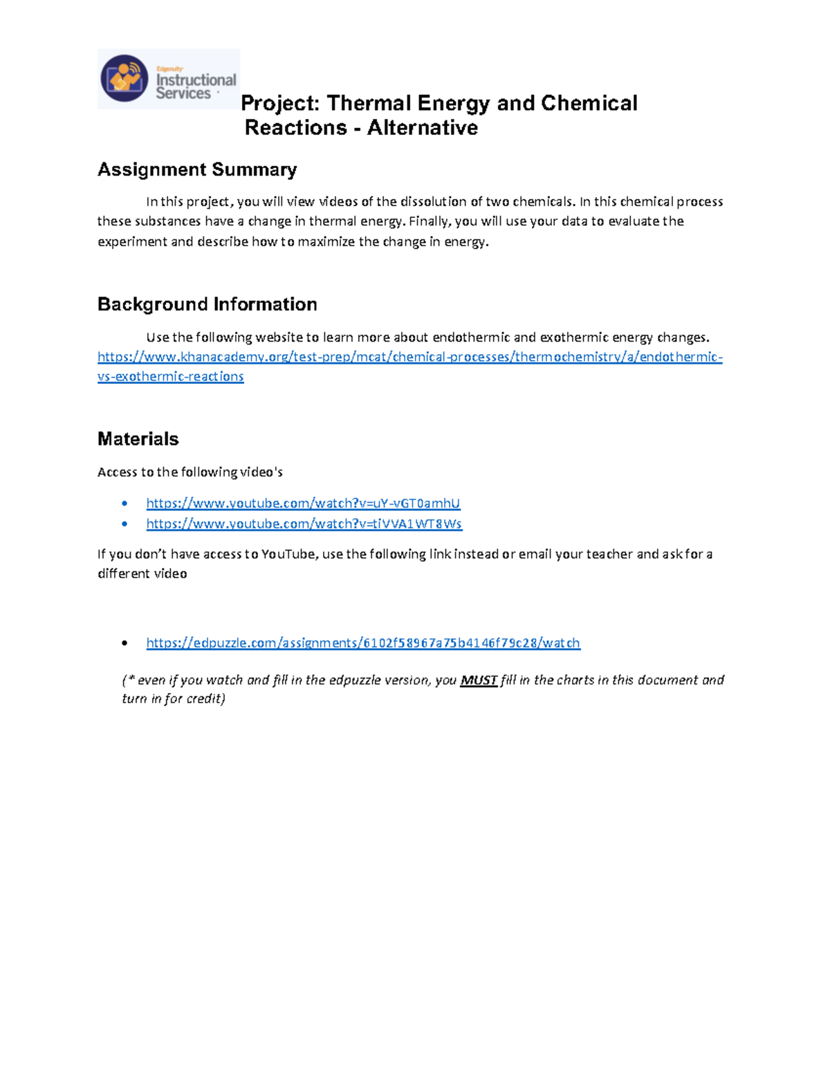 Constructing a Device to Regulate the Release of Energy Project Thermal ...