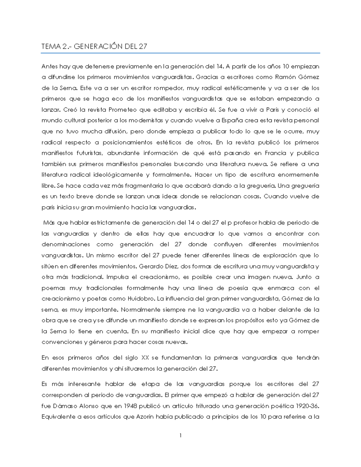 TEMA 2 - Tema 2 - TEMA 2.- GENERACI”N DEL 27 Antes hay que detenerse ...