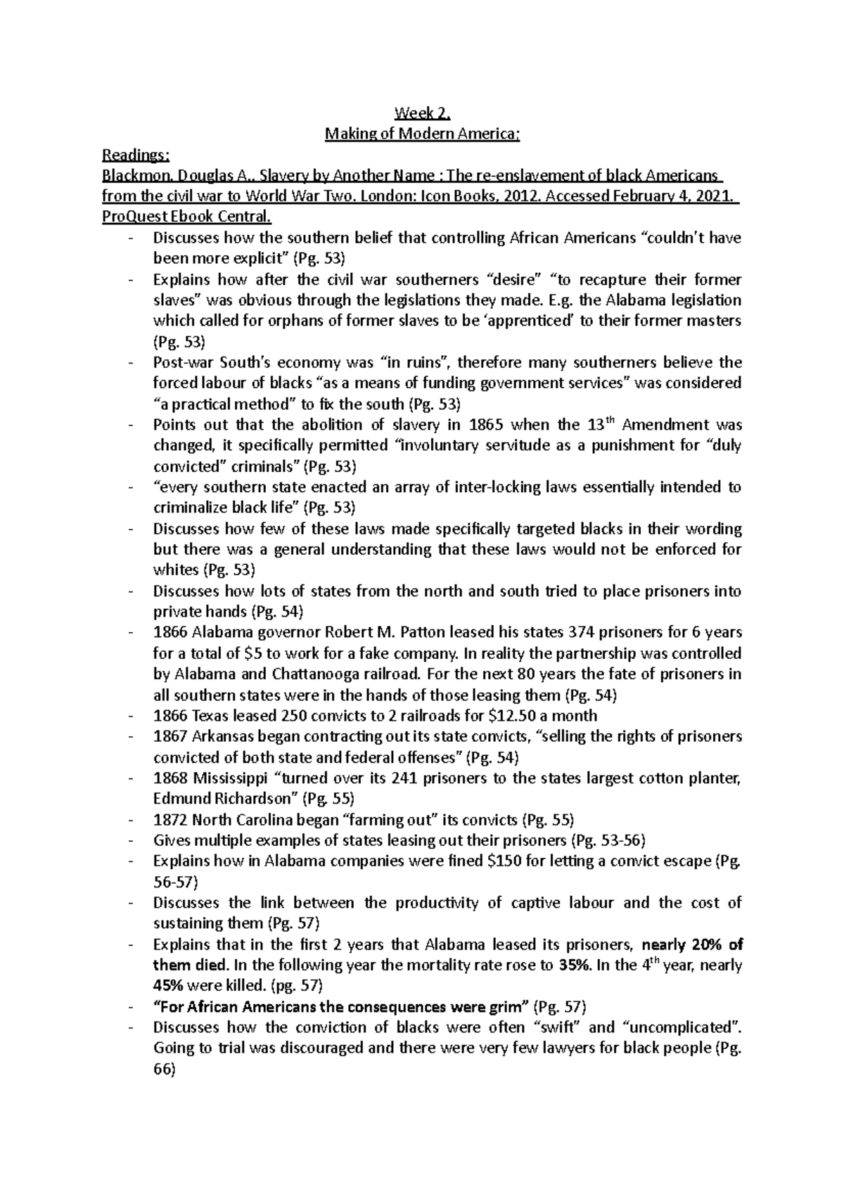 Week 2, Making of Modern America - Week 2, Making of Modern America ...