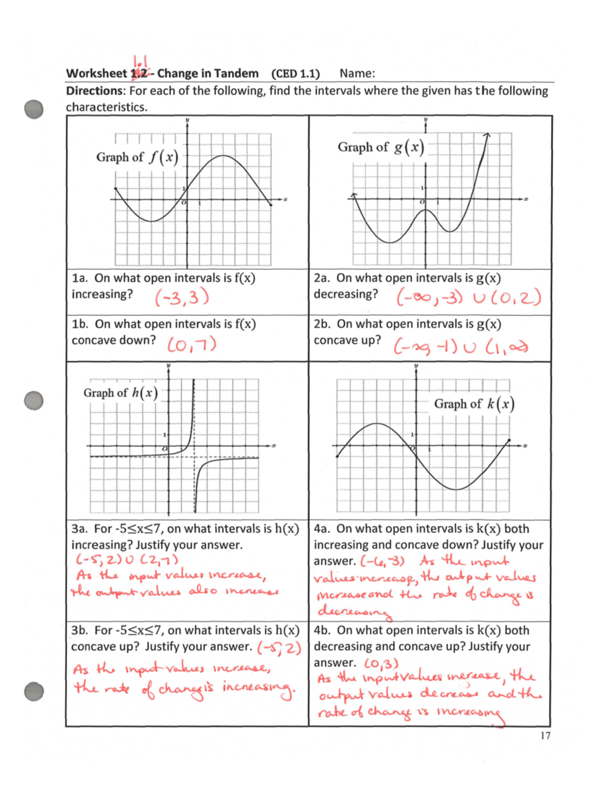 1.1 Change in Tandem - KEY - Worksheet 1- Change in Tandem (CED 1) Name ...