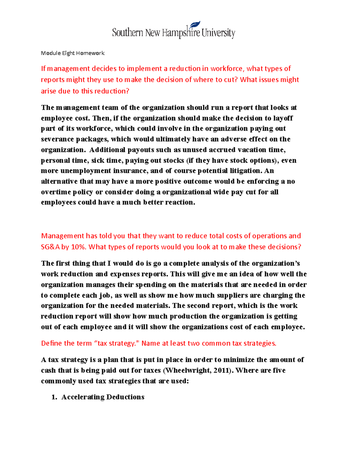 ACC 340 Module Eight Homework - Module Eight Homework If management ...