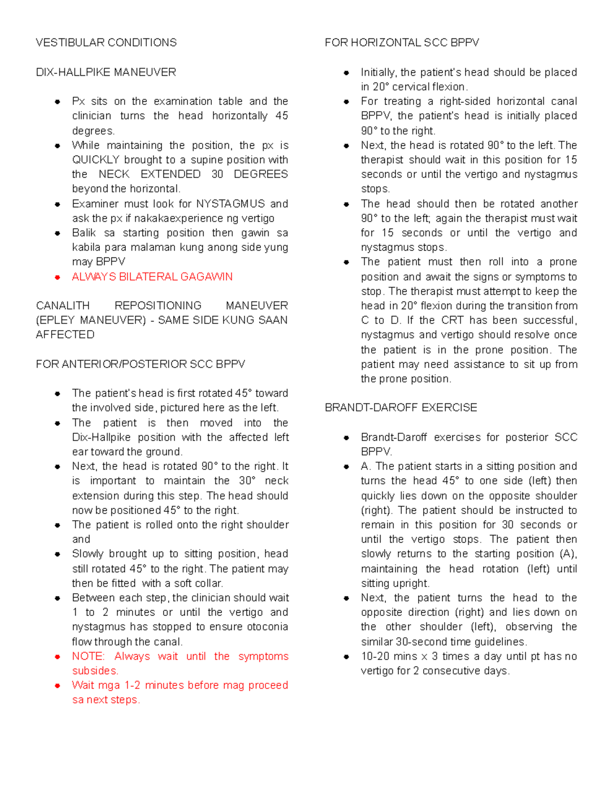 Clined - Vestib condi pedia condi - VESTIBULAR CONDITIONS DIX-HALLPIKE ...