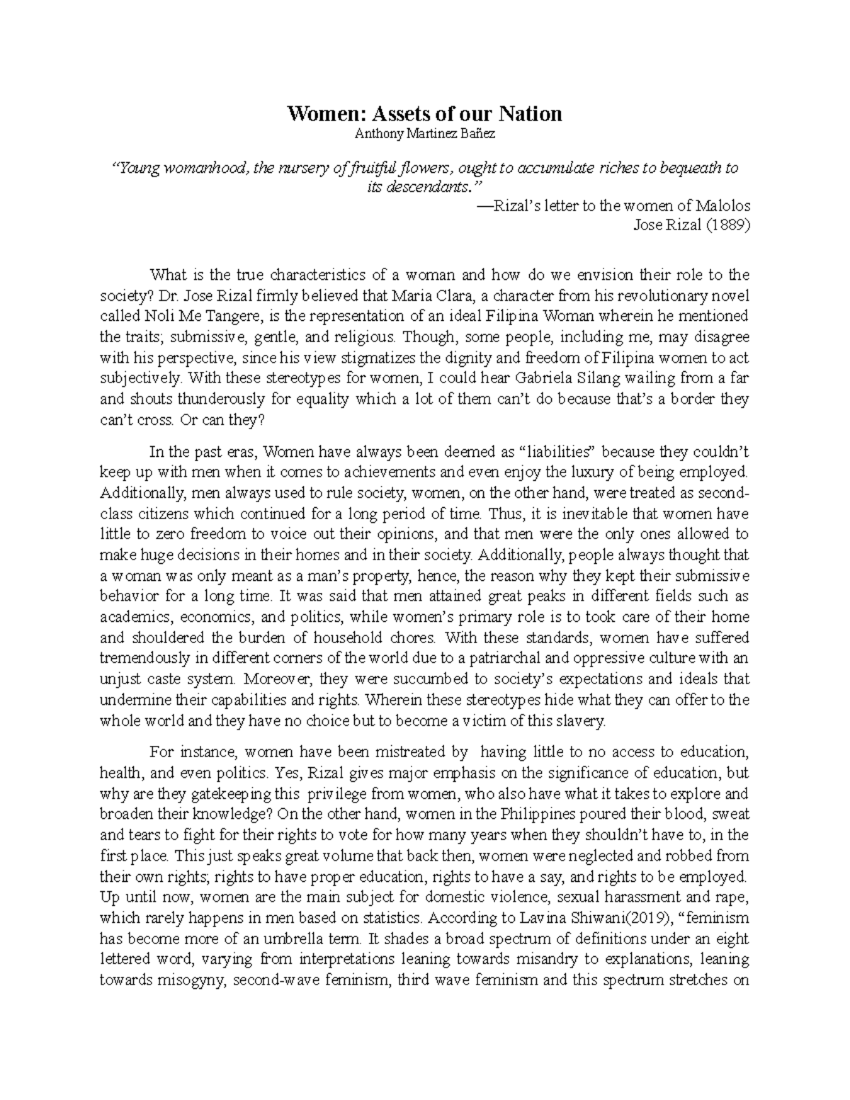 Women: Assets of Our Nation - Women: Assets of our Nation Anthony ...