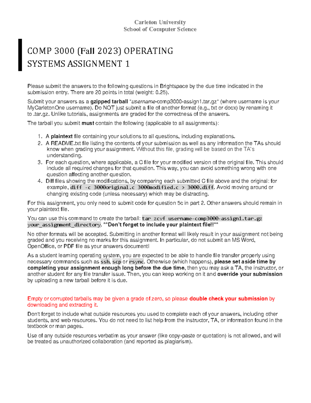 Assignment 1 - Please submit the answers to the following questions in ...