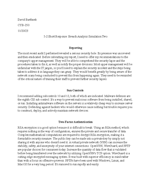 CYB250 2-3 Short Answer Breach Analysis Junne Burke - CYB 2-3 Short ...