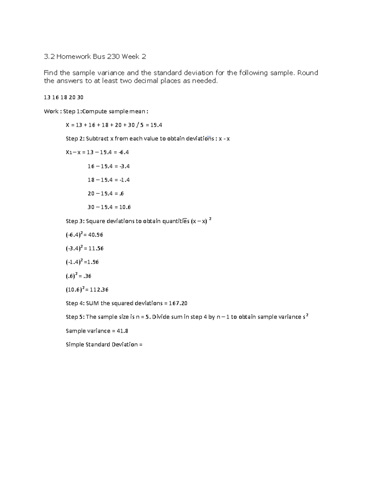BUS 230 Homework 3 - Questions and answers for Chapter 3 - Find the ...