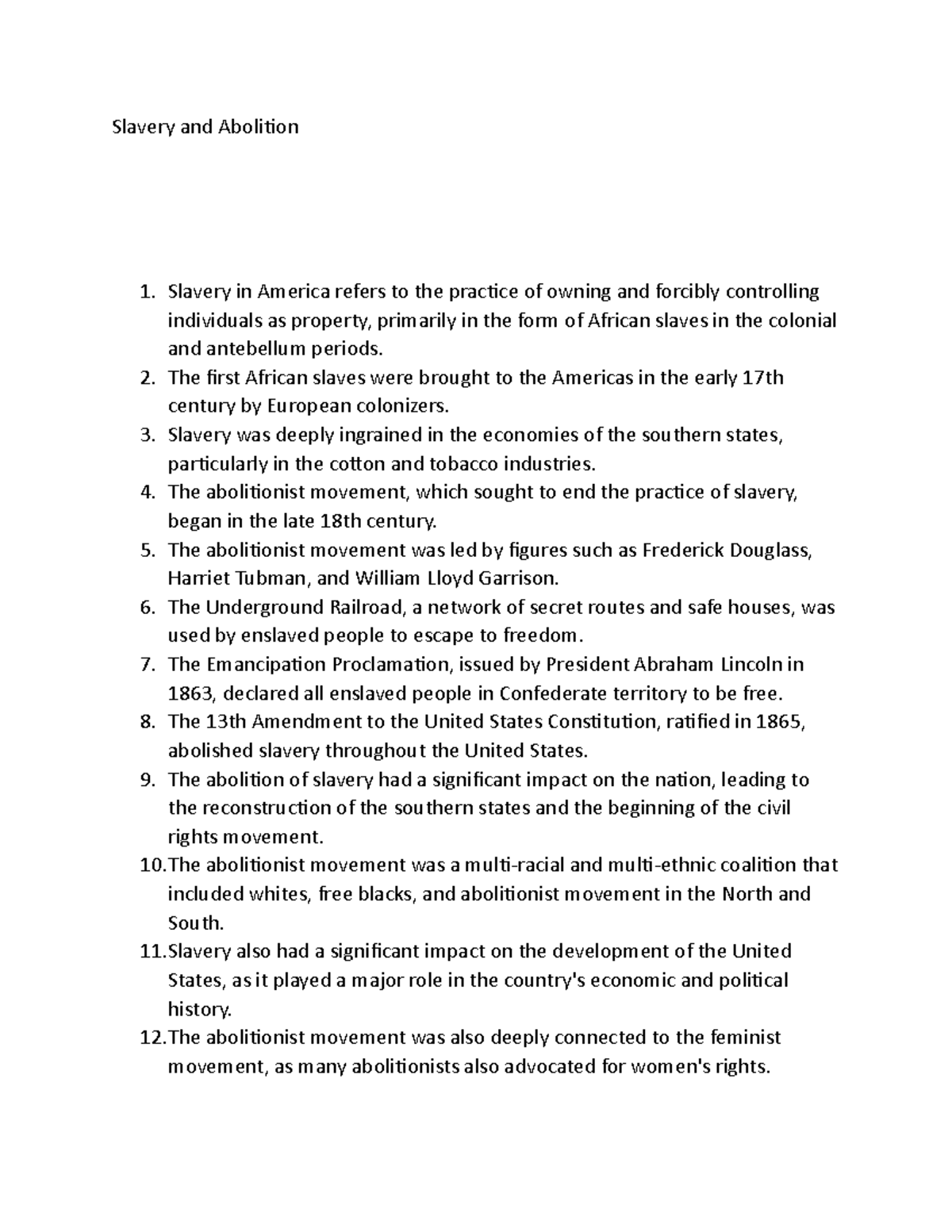 Slavery and Abolition - Slavery and Abolition Slavery in America refers ...