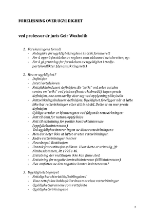 Oppgaver - Avtalerett II - 16. november - JUR316 - USN - Studocu