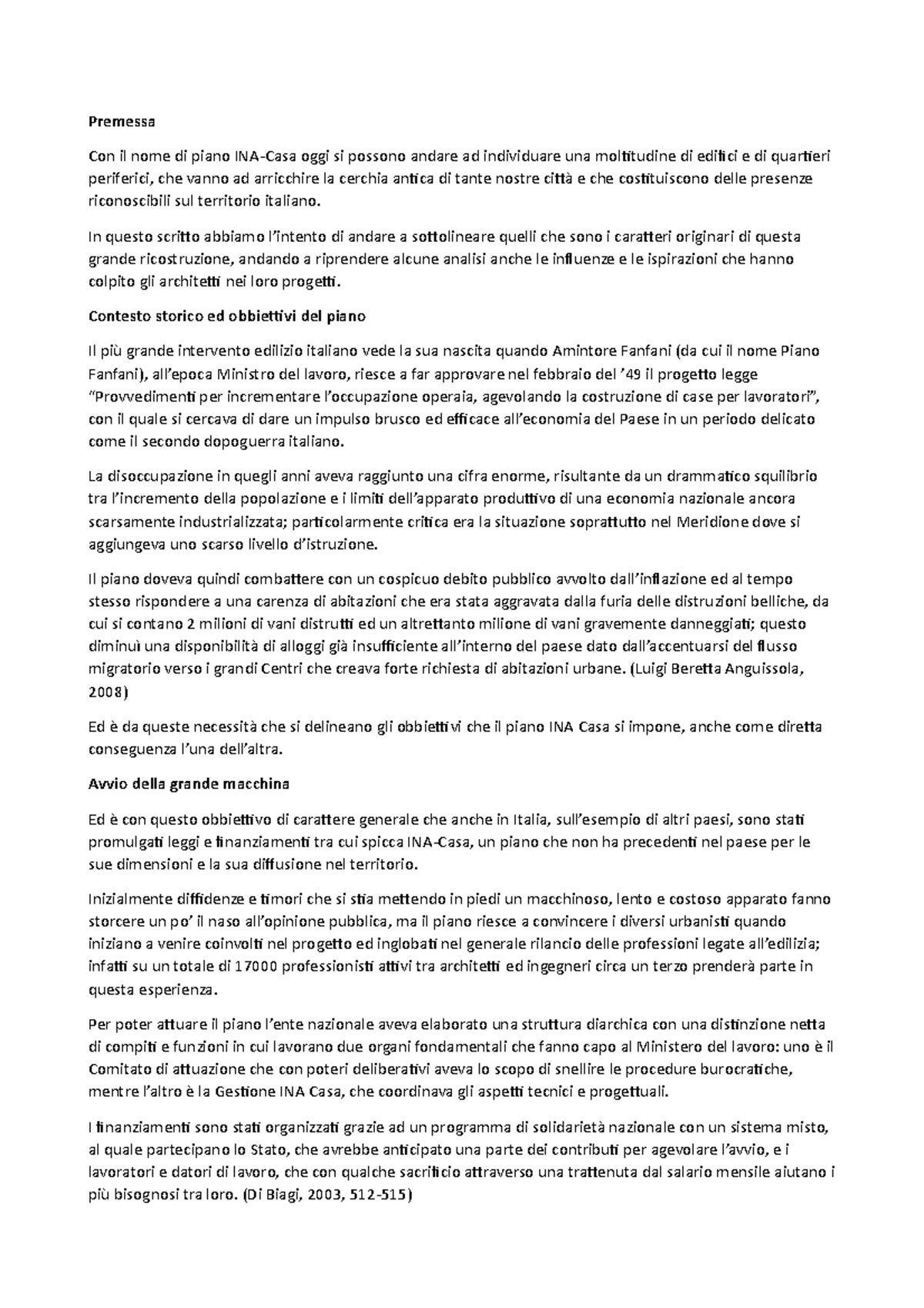 INA Casa origini e ispirazioni - Premessa Con il nome di piano INA-Casa ...