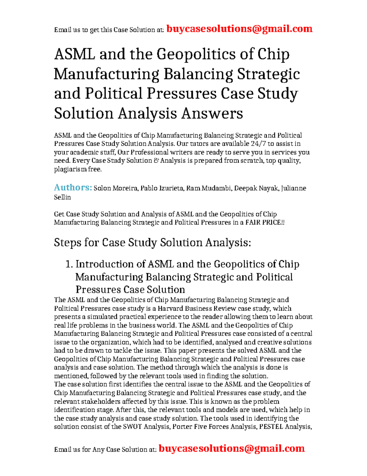 Solution ASML and the Geopolitics of Chip Manufacturing Balancing ...