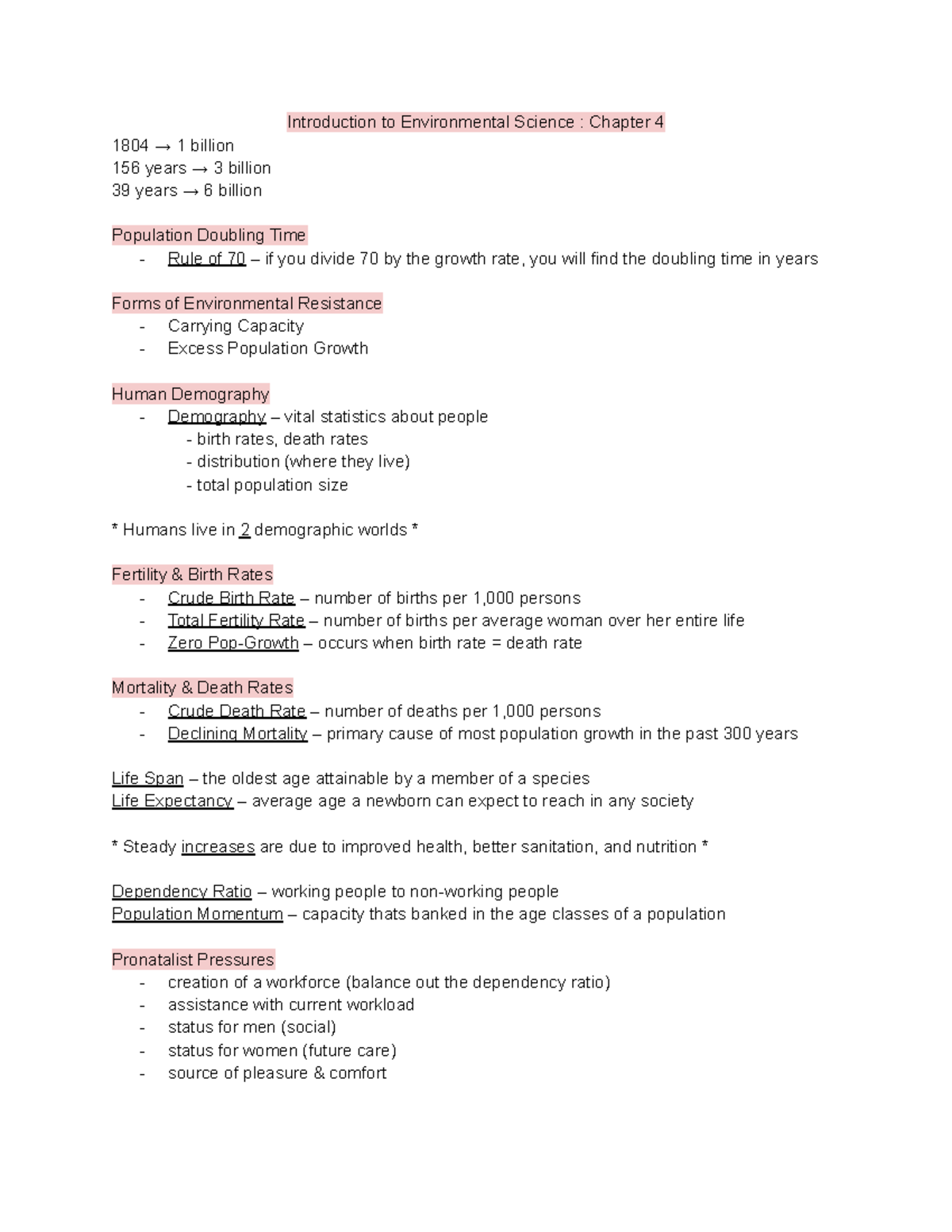 Introduction to Environmental Science Chapter 4 - Introduction to ...