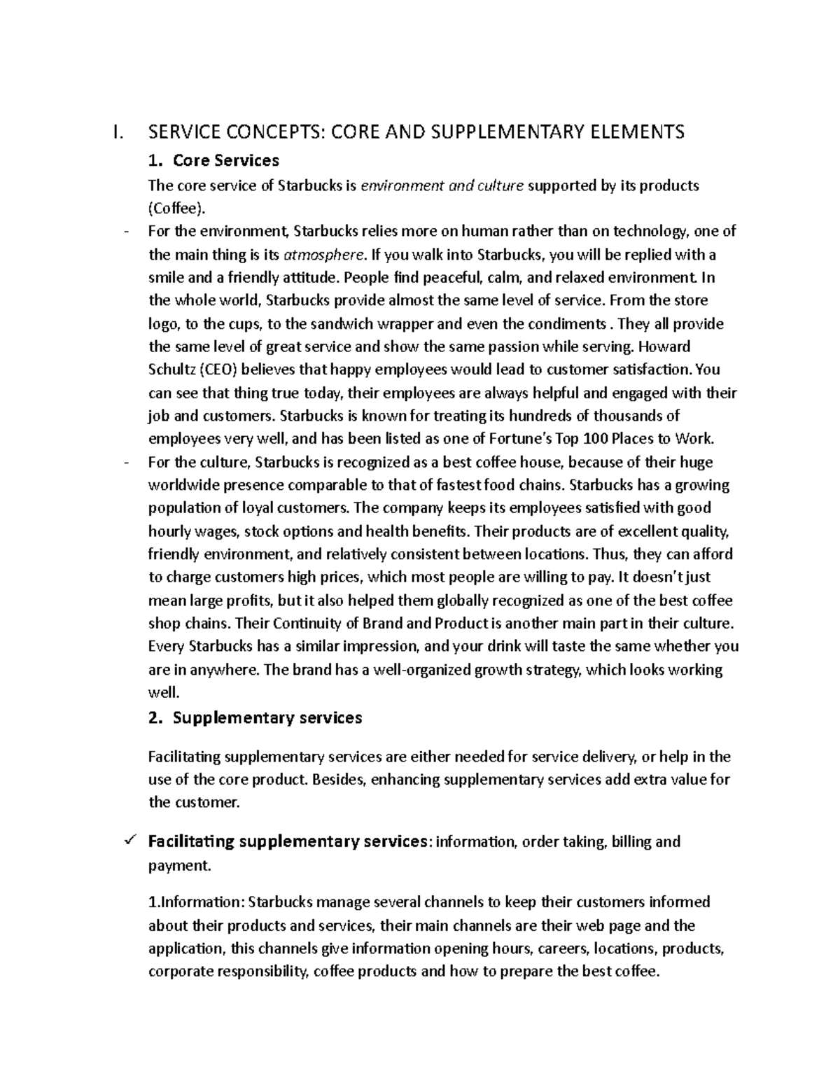 Service Concepts - I. SERVICE CONCEPTS: CORE AND SUPPLEMENTARY ELEMENTS ...