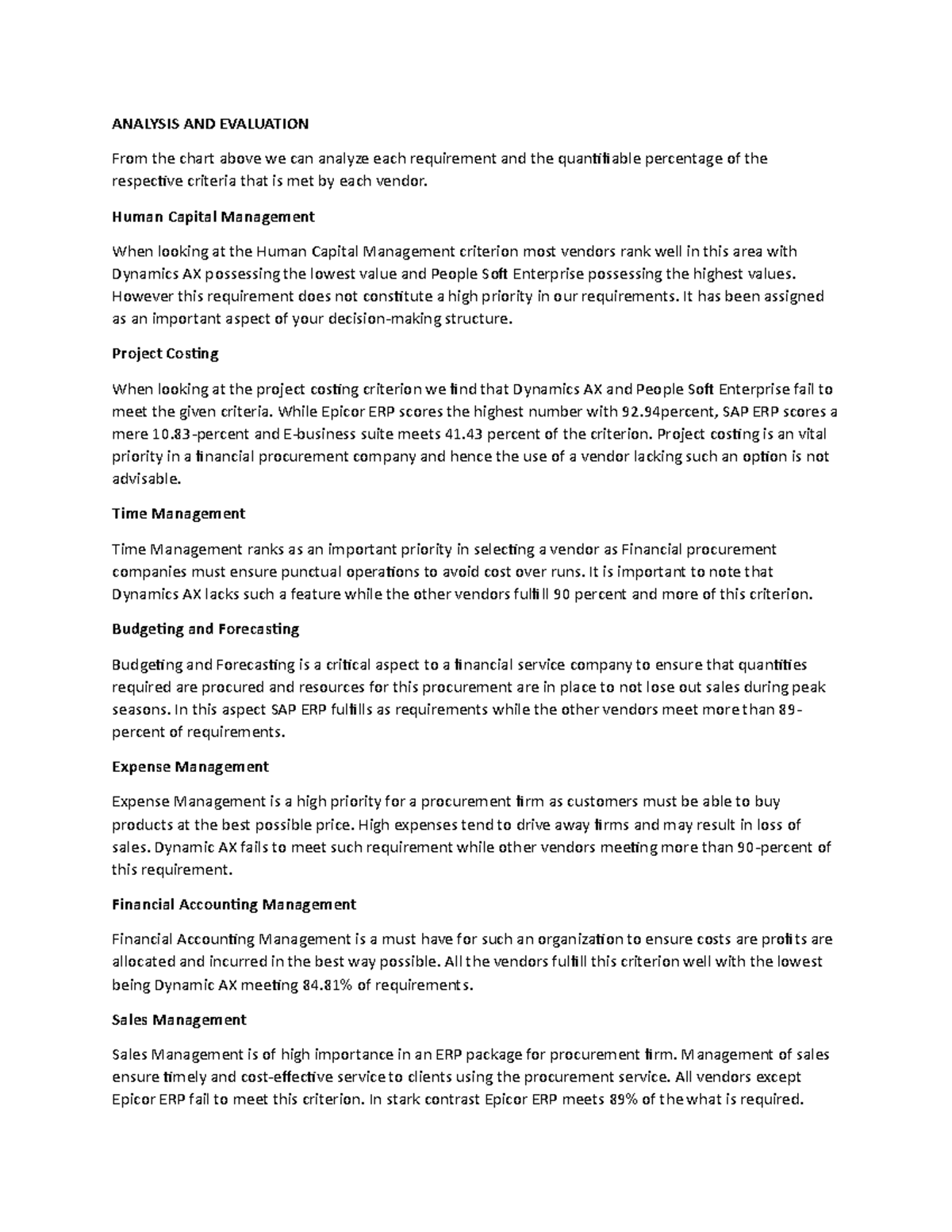 Ep3 - answer for assignment - ANALYSIS AND EVALUATION From the chart ...