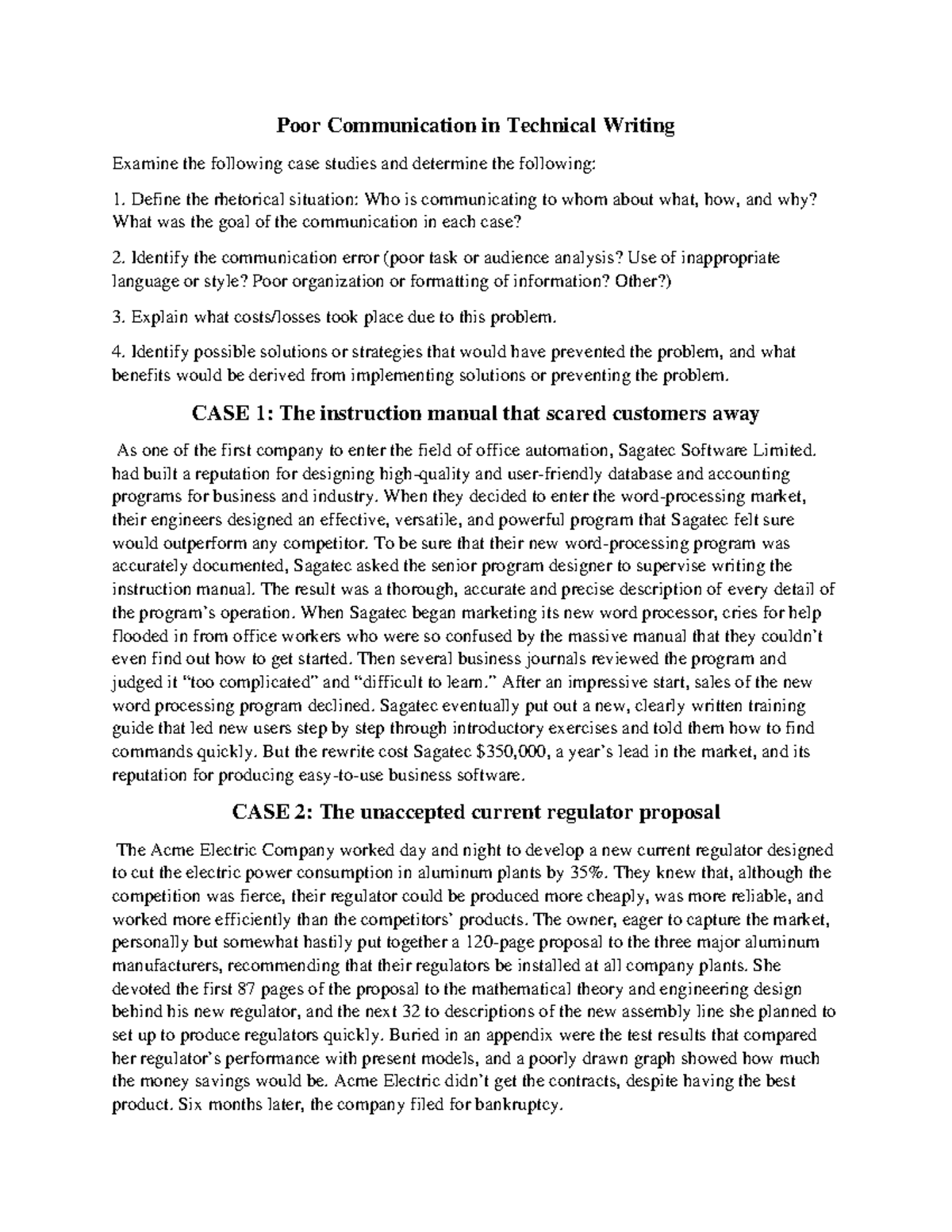 CS-poor comminication in TW - Poor Communication in Technical Writing ...