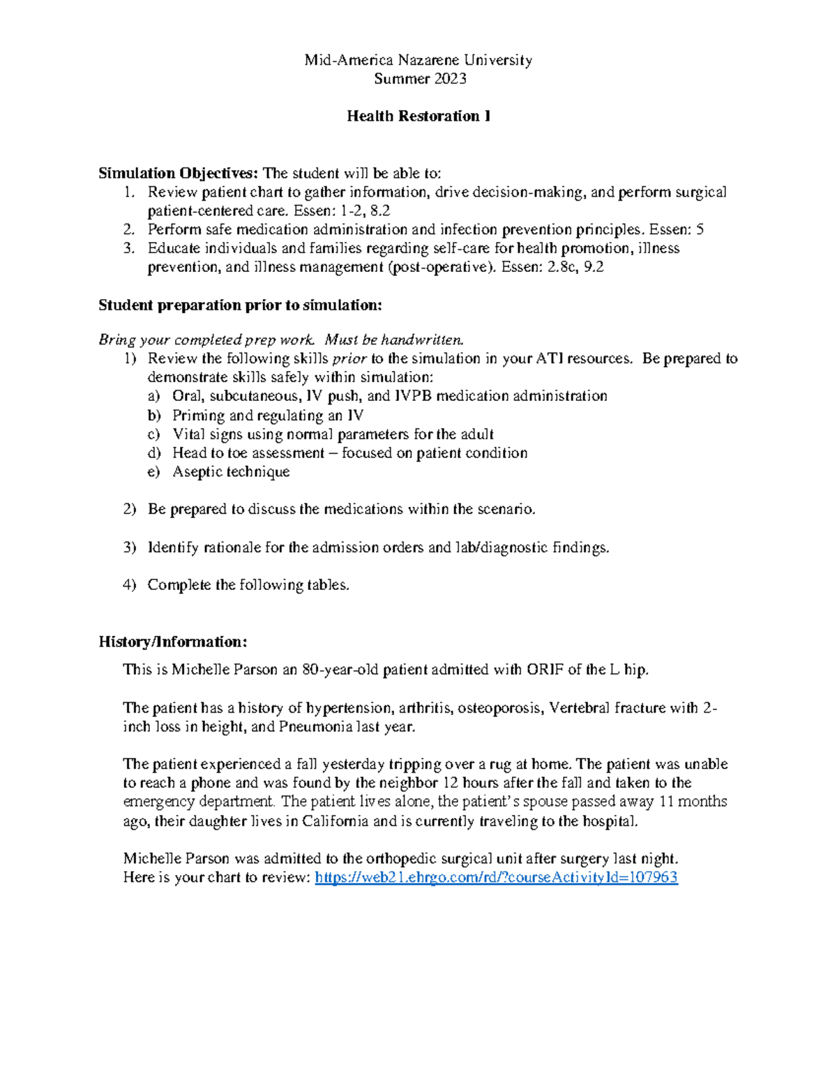 M Parson prework su2023 - Mid-America Nazarene University Summer 2023 ...