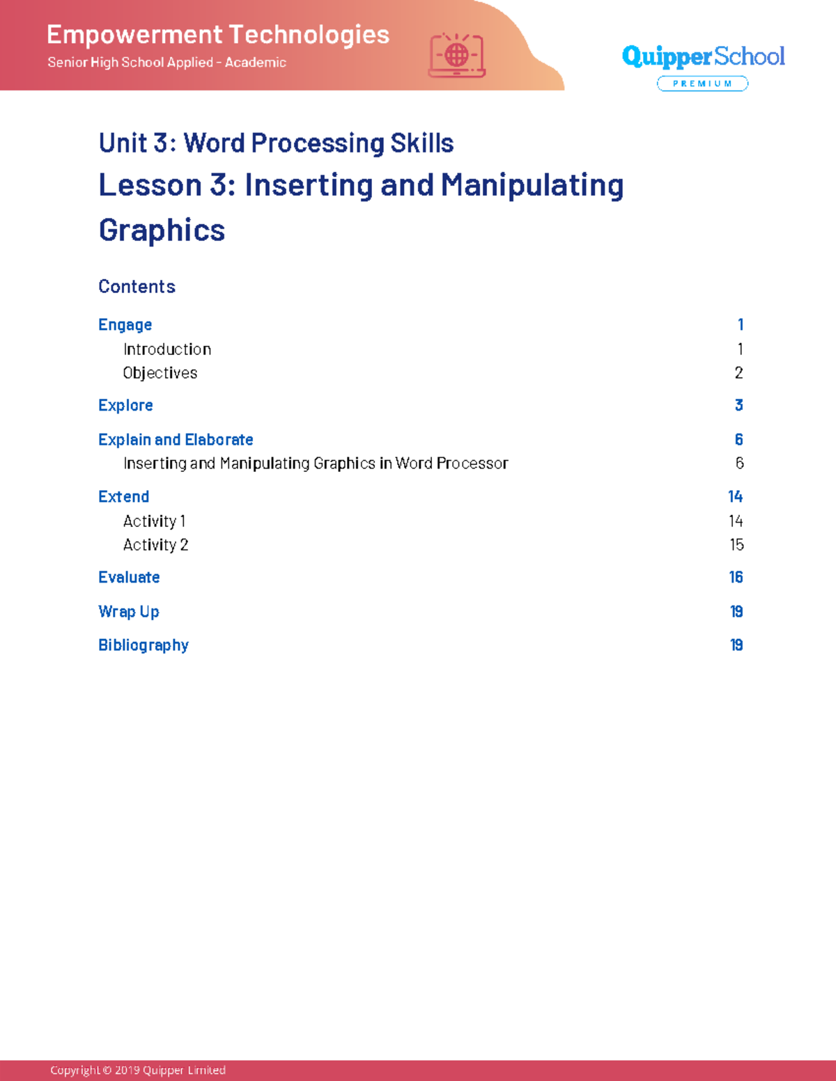 Etech UNIT 3 Lesson 3 Lecture Notes 3 Unit 3 Word Processing