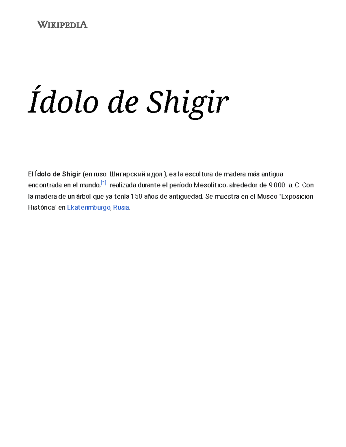 Ídolo de Shigir - Wikipedia, la enciclopedia libre - Ídolo de Shigir El ...
