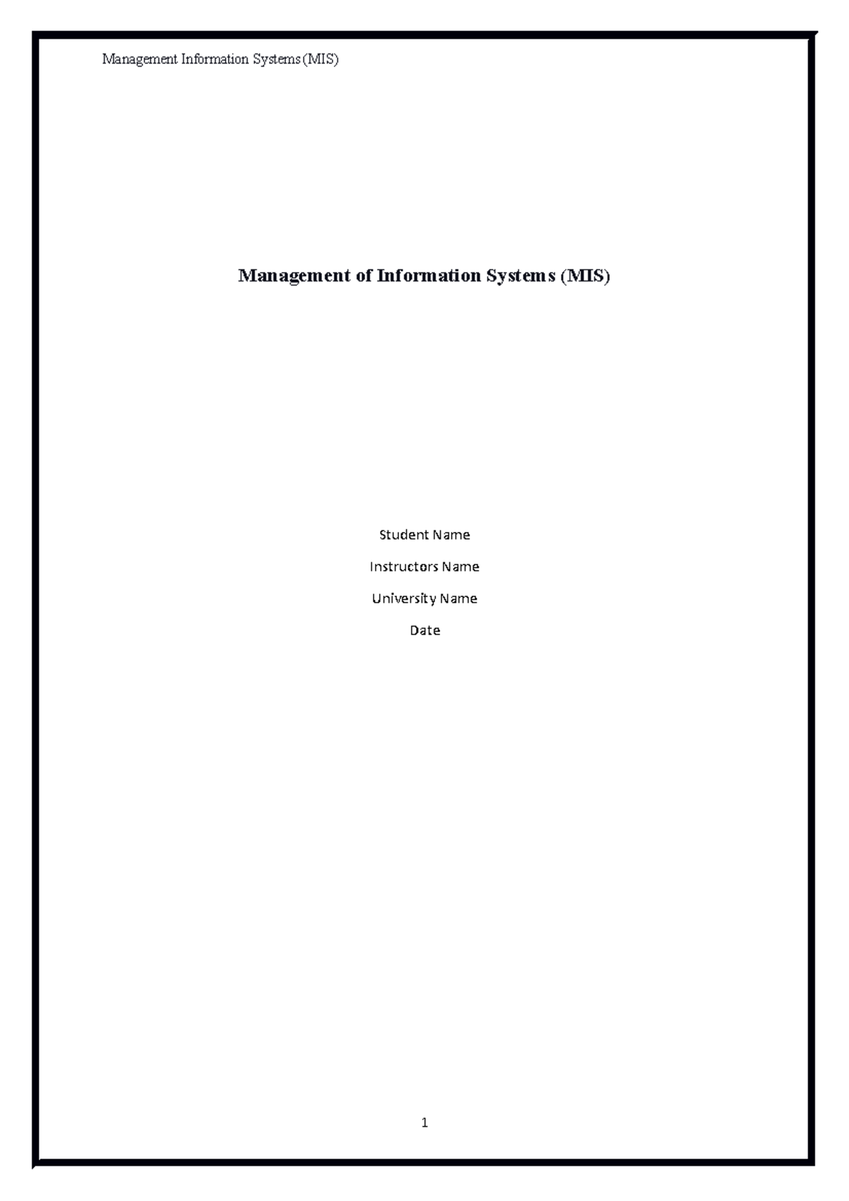 Management of Information Systems - - Studocu