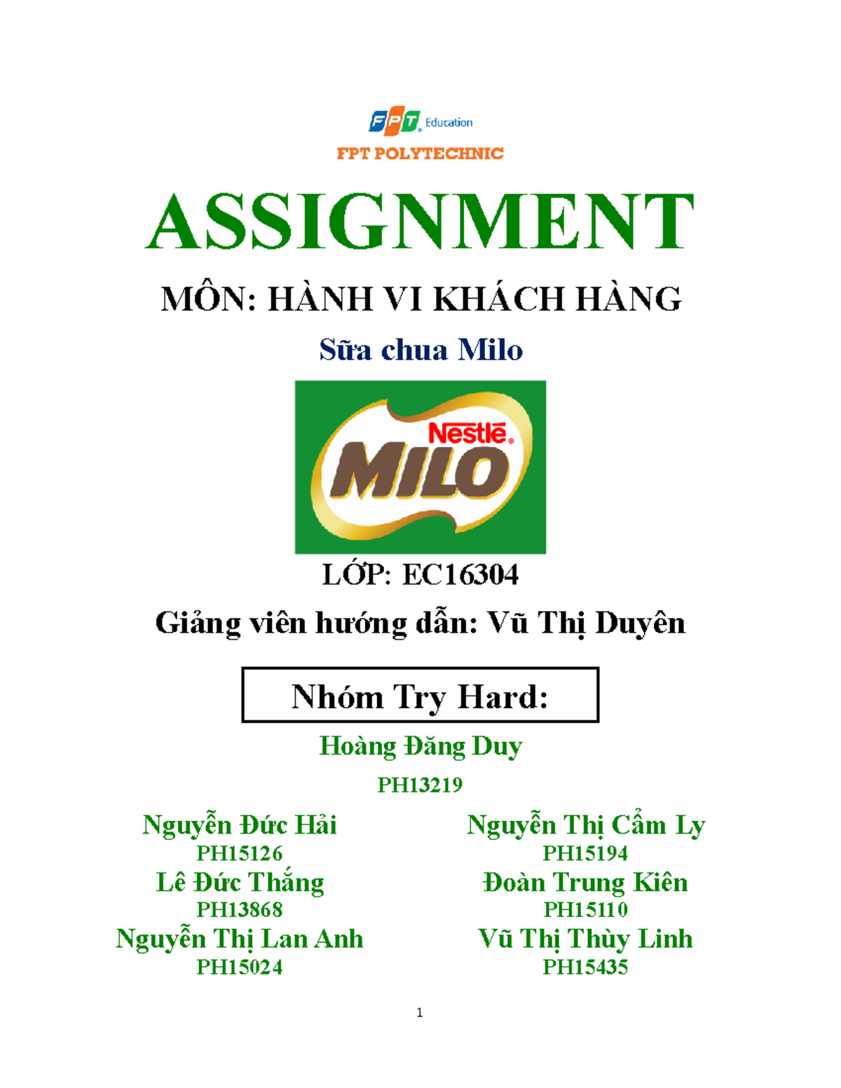 Asm hành vi - ádasdsa - ASSIGNMENT MÔN: HÀNH VI KHÁCH HÀNG Sữa chua ...