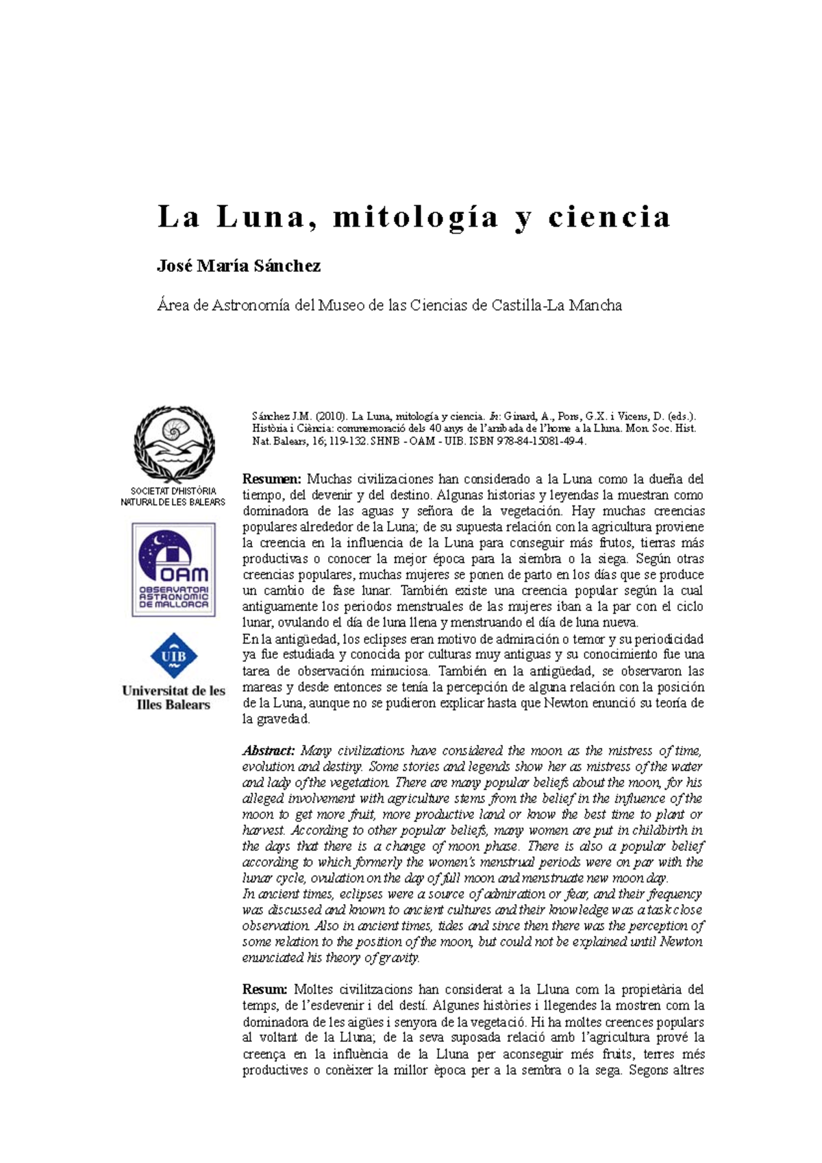 Monografies SHNB 2010 vol016p119 - L a L u n a , m i t o l o g í a y c ...