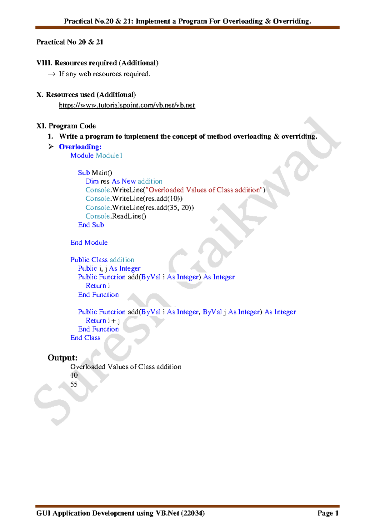 Practical-no 20 21-gad-22034 - Practical No 20 & 21 VIII. Resources required (Additional) If ...