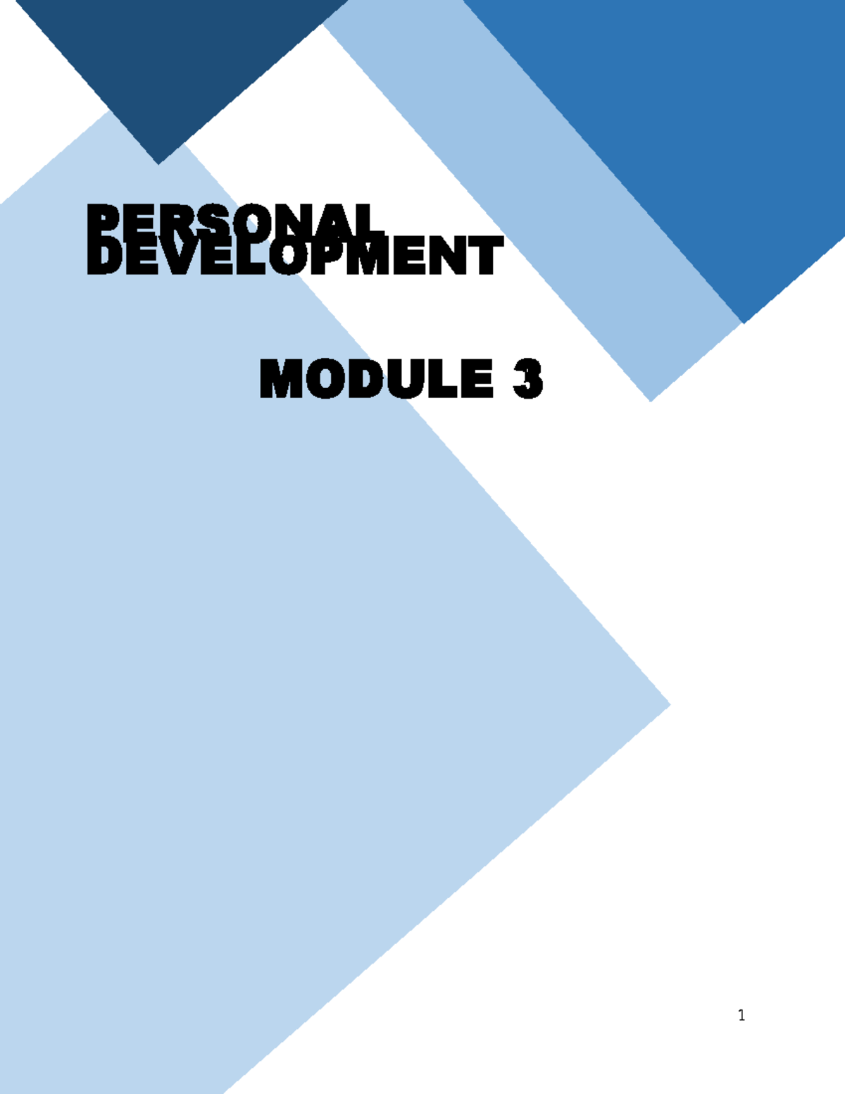 Grade 12 personal development module 3 - PERSONAL DEVELOPMENT MODULE 3 ...