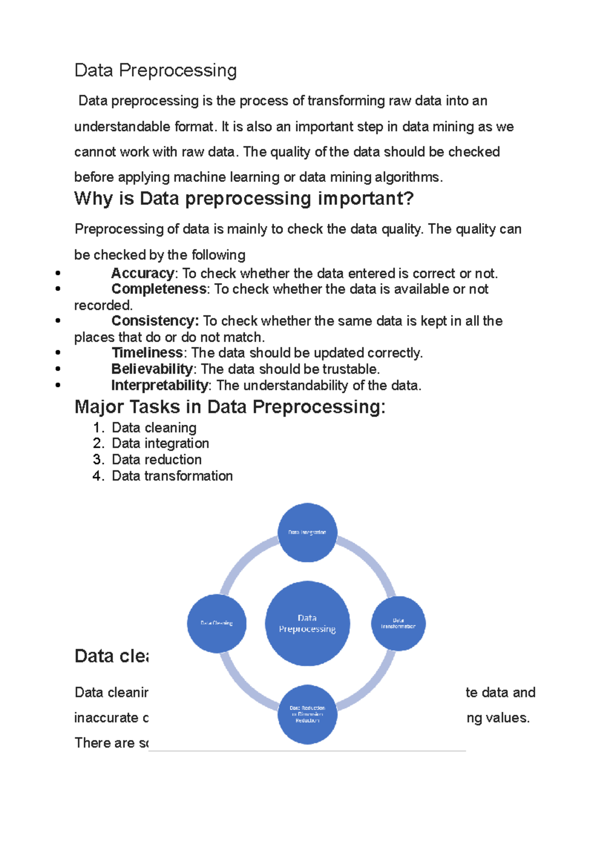 Preprocessing The Data For Visualization Data Preprocessing Data Preprocessing Is The Process
