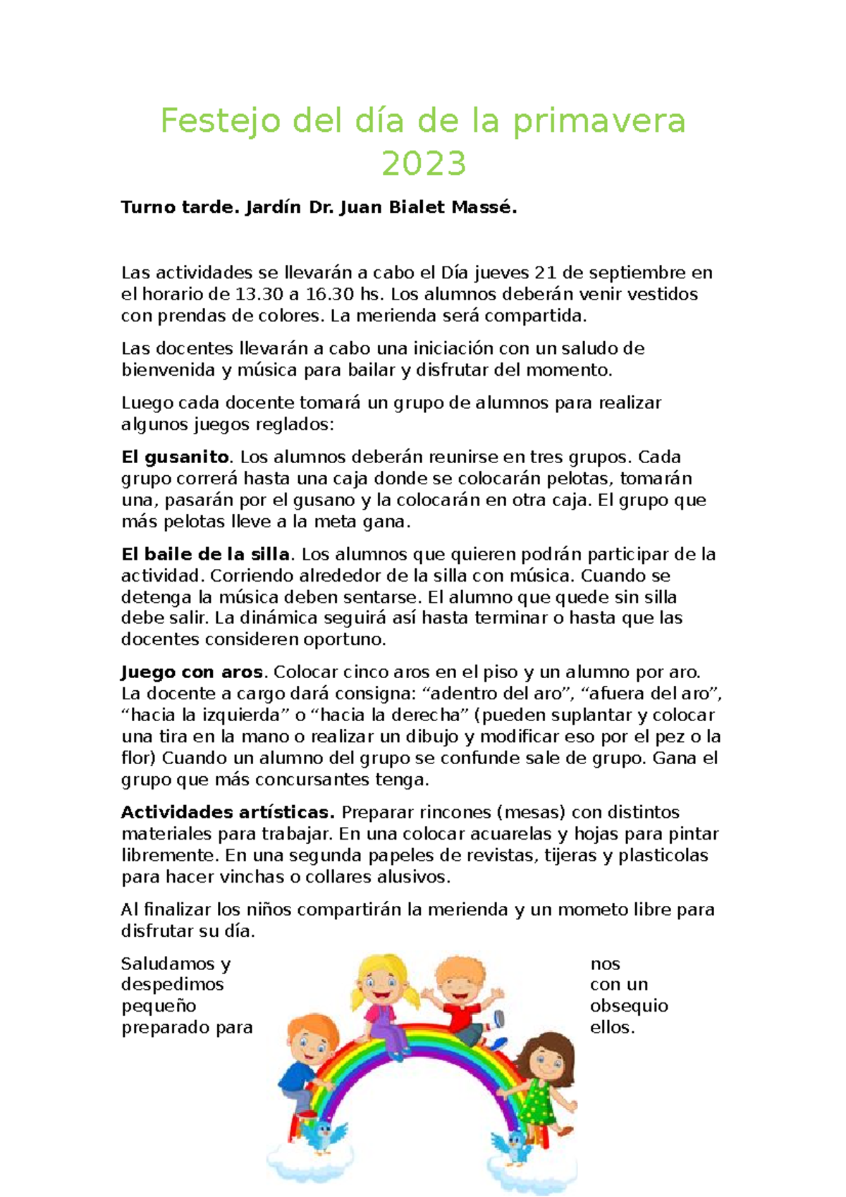 Festejo del día de la primavera 2023 - Festejo del día de la primavera ...