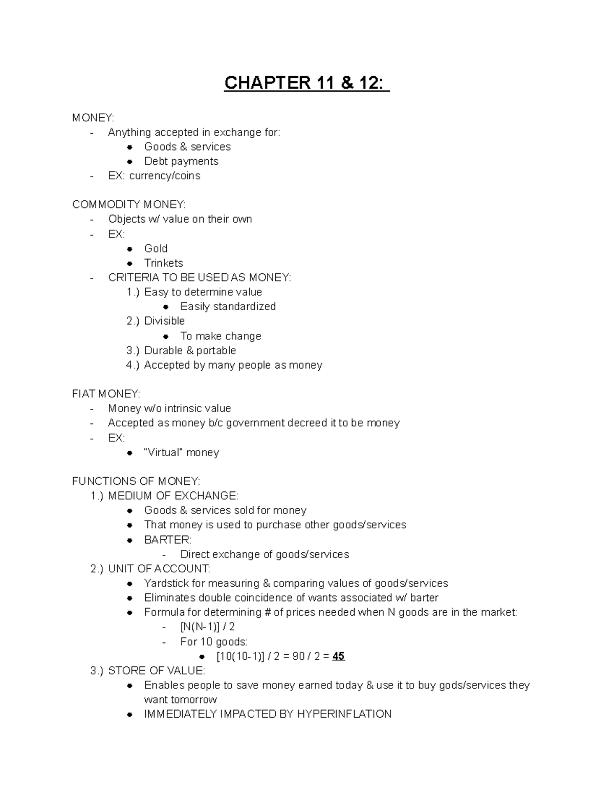 ECON CH 11&12 Money Creation & The Financial System - CHAPTER 11 & 12 ...