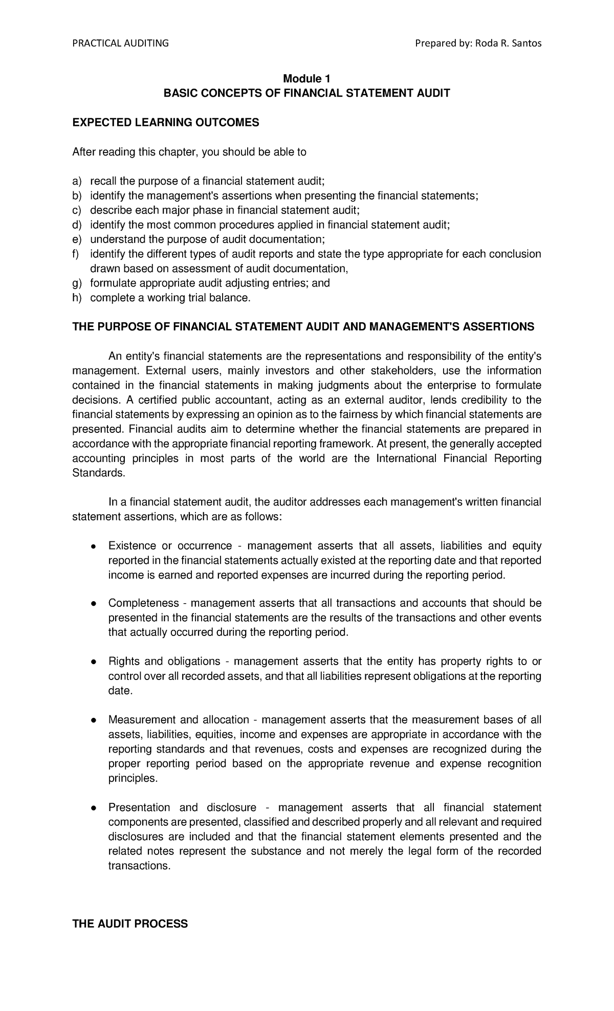 Basic concepts of fs audit 1 - Module 1 BASIC CONCEPTS OF FINANCIAL ...