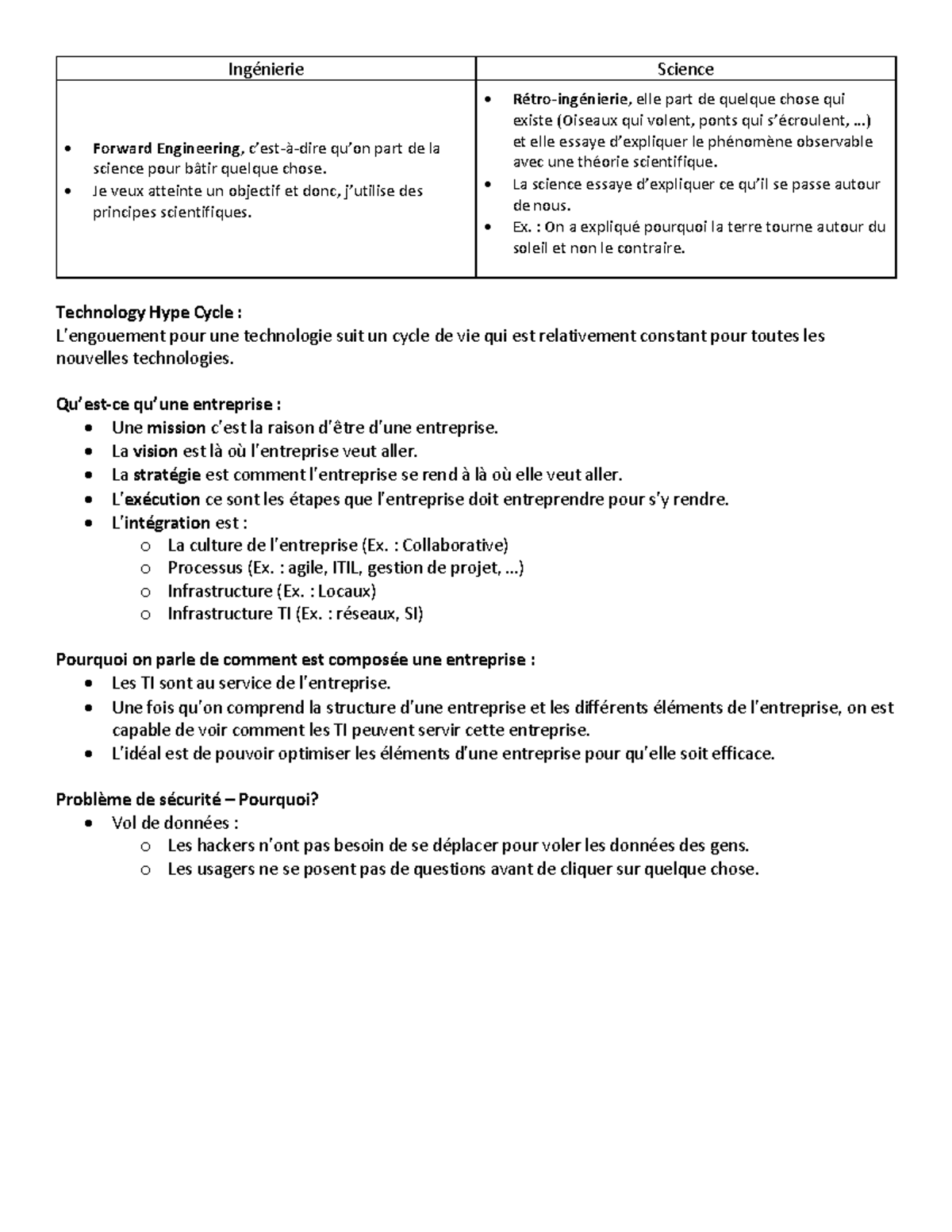 Résumé cours 01 - IngÈnierie Science Forward Engineering , c’est-‡-dire ...