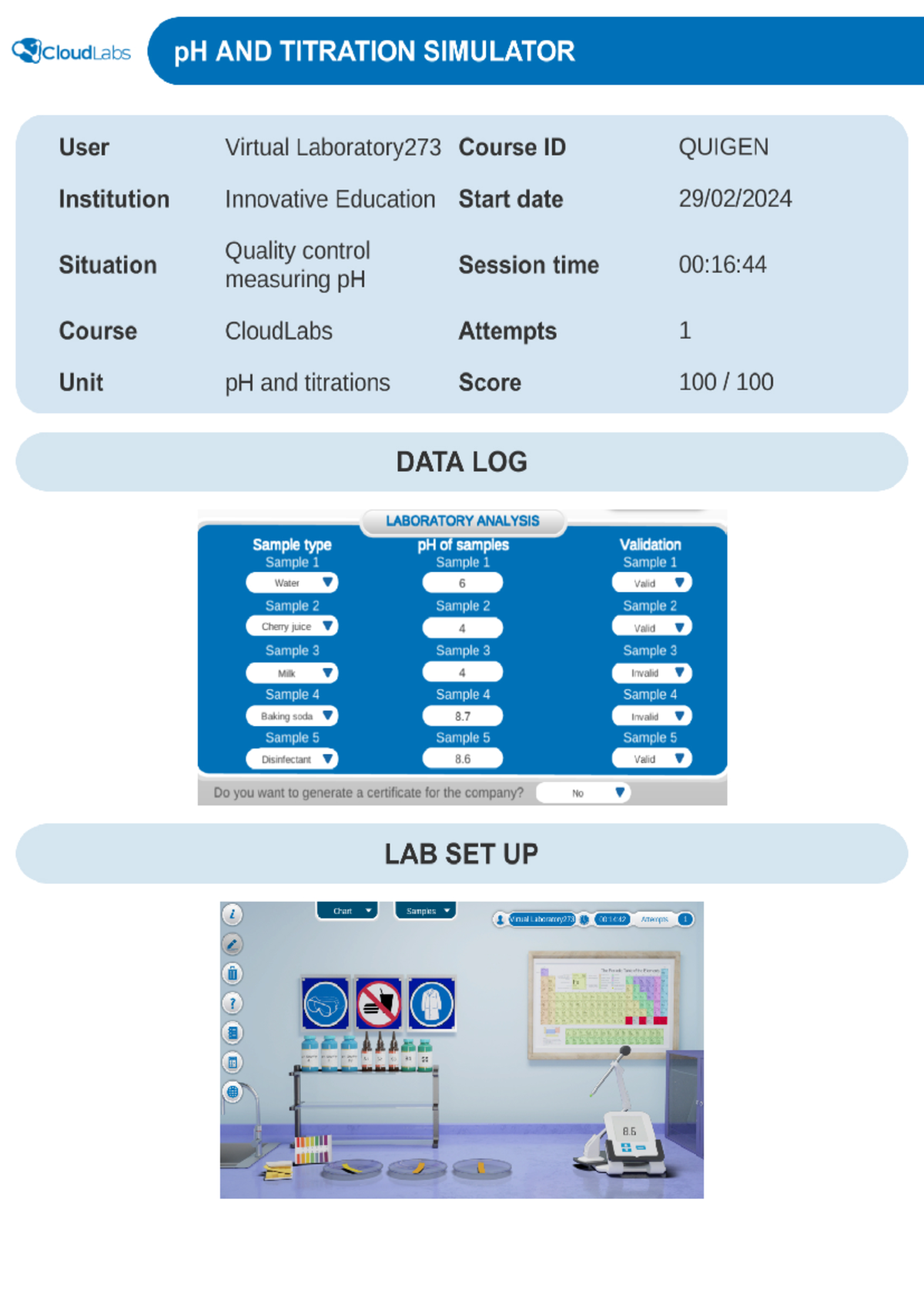 Quality control measuring p H - General Materials - Studocu