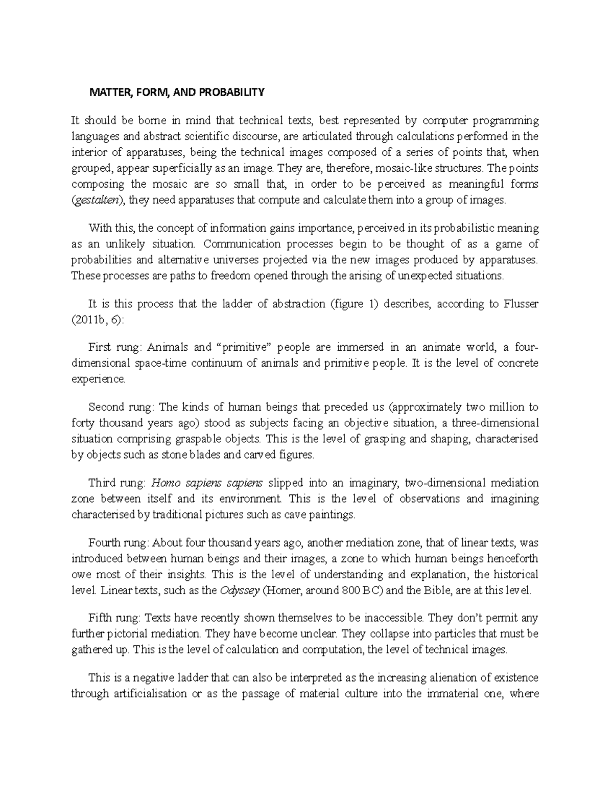 Matter, Form, and Probability - MATTER, FORM, AND PROBABILITY It should ...