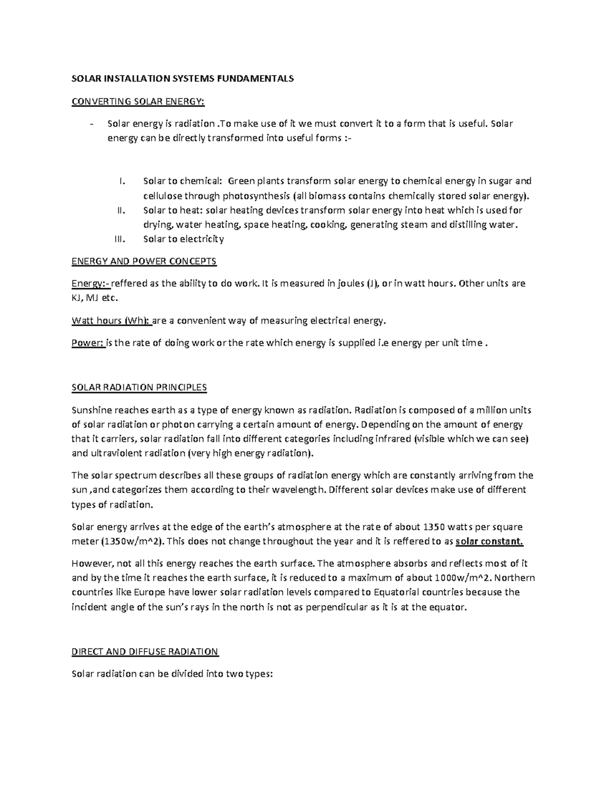 Solar Installation Systems Fundamentals - SOLAR INSTALLATION SYSTEMS ...