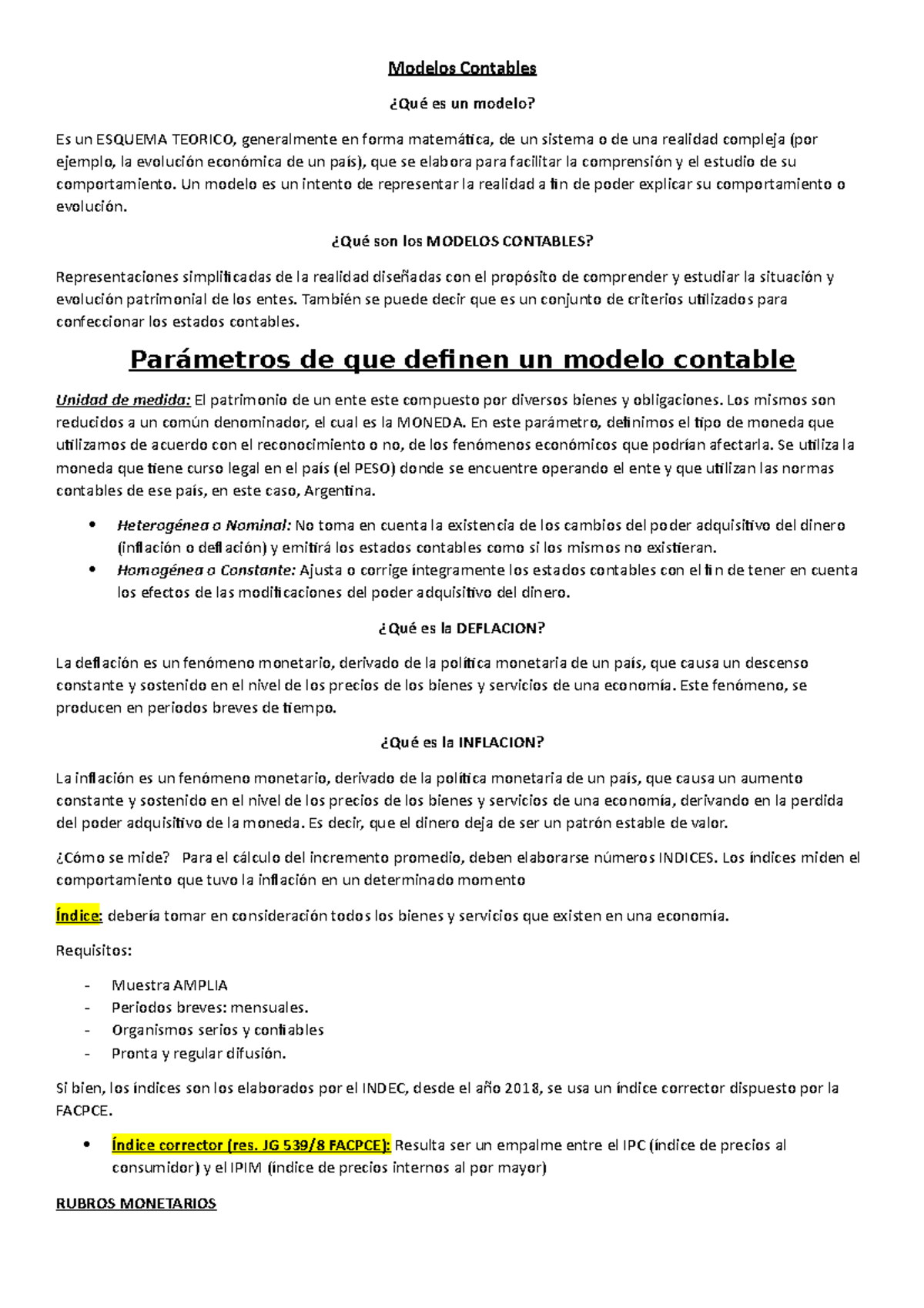 Teoria Contable-2do Parcial - Modelos Contables ¿Qué es un modelo? Es ...
