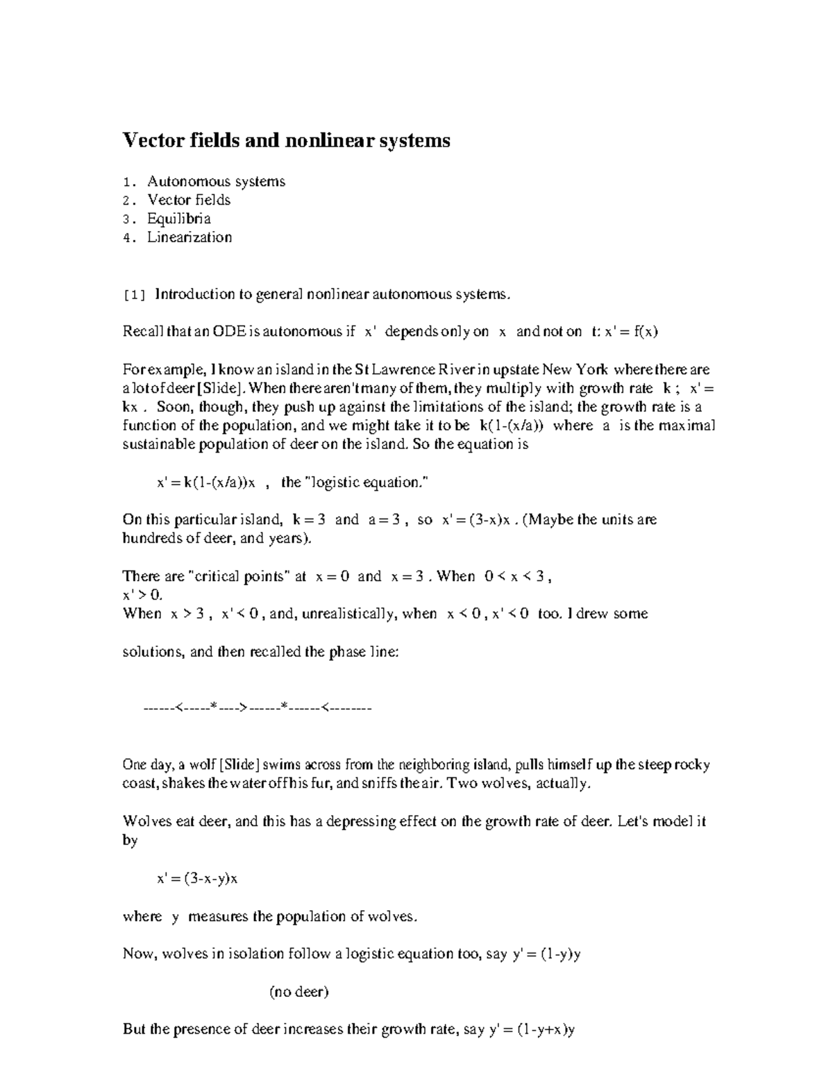 Nonlinear Systems Vector Fields And Nonlinear Systems Autonomous Systems Vector Fields