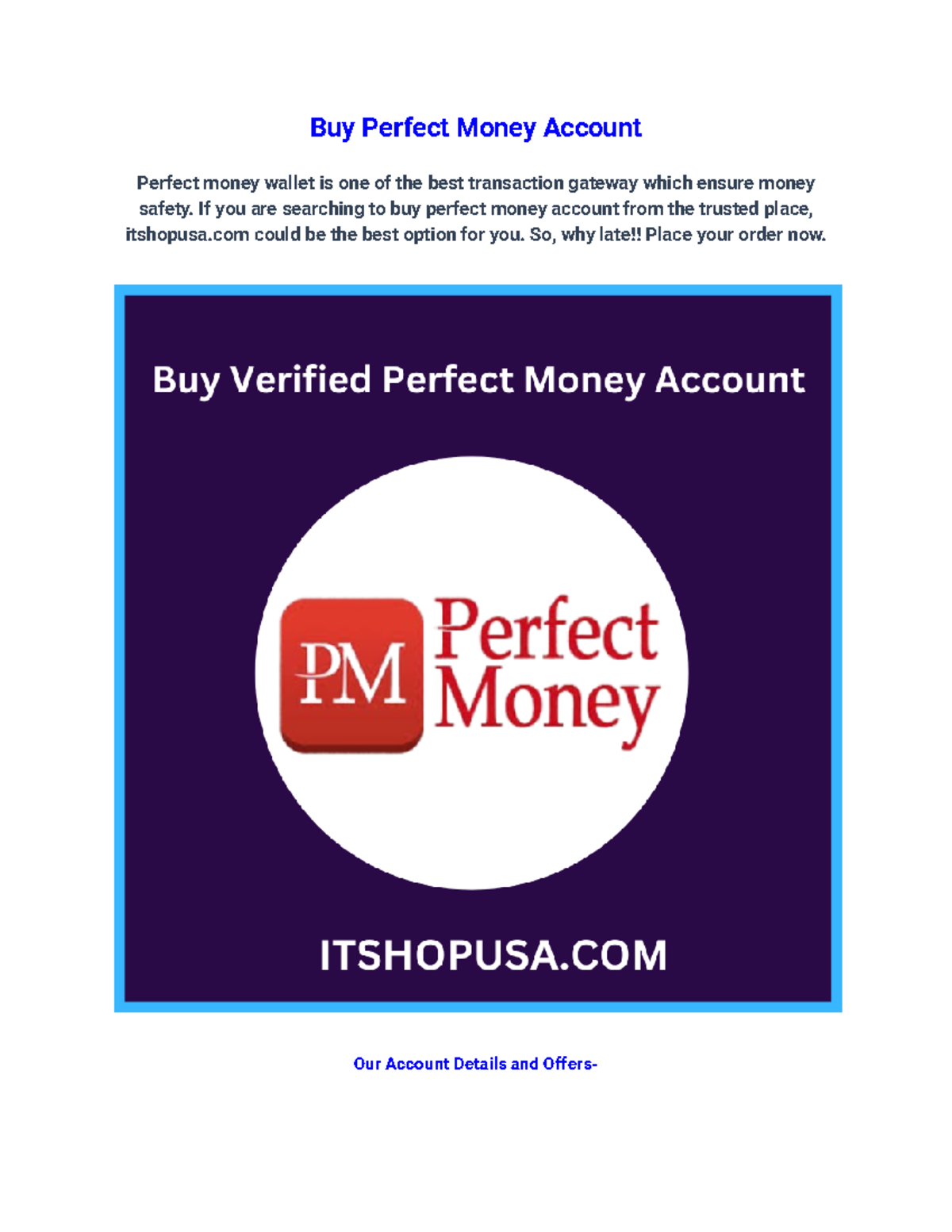 Buy Perfect Money Account - Buy Perfect Money Account Perfect money ...